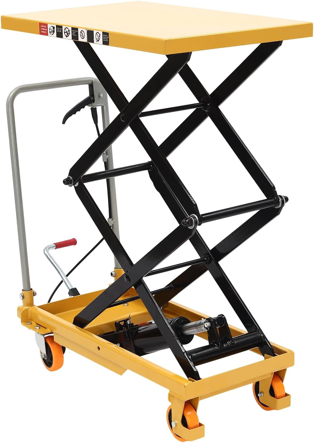 Hydraulic Lift Table Cart, 770lbs Capacity, Double Scissor, 51" Lift ...