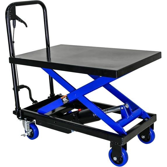 Hydraulic Lift Trolley, Hydraulic Lift Table Cart with 4 Wheels ...