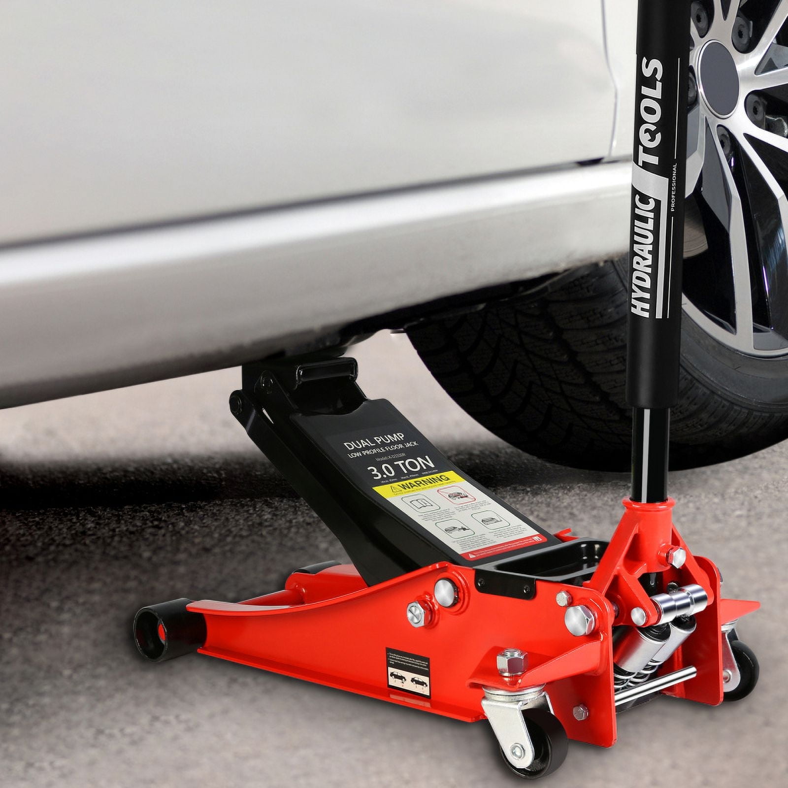 Hydraulic Low Profile Racing Floor Jack with Dual Piston Quick Lift - 3 ...