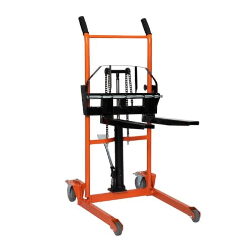 Hydraulic Material Lift Winch Stacker w/Wheels, Foldable Forklift ...