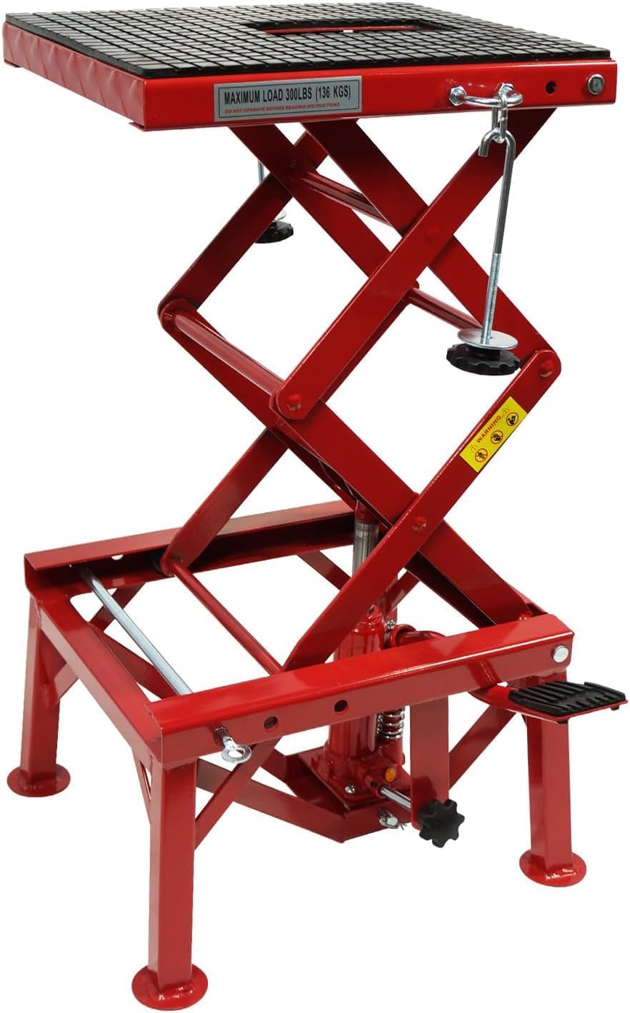 Hydraulic Motorcycle Lift Jack, 300 LBS Capacity Scissor Lift Jack ...