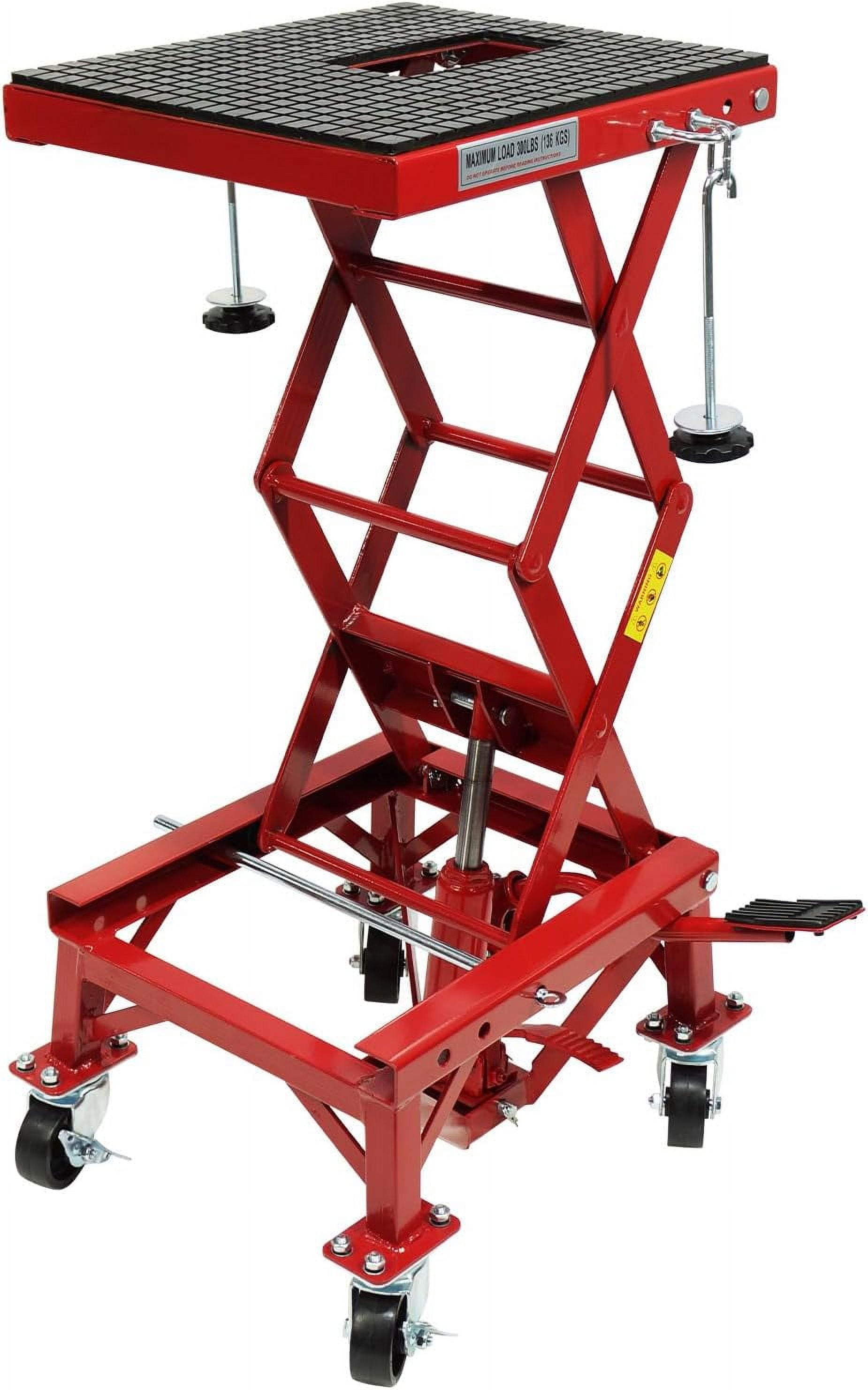 Hydraulic Motorcycle Lift Jack, 300 LBS Capacity Steel ATV Lift Stand ...