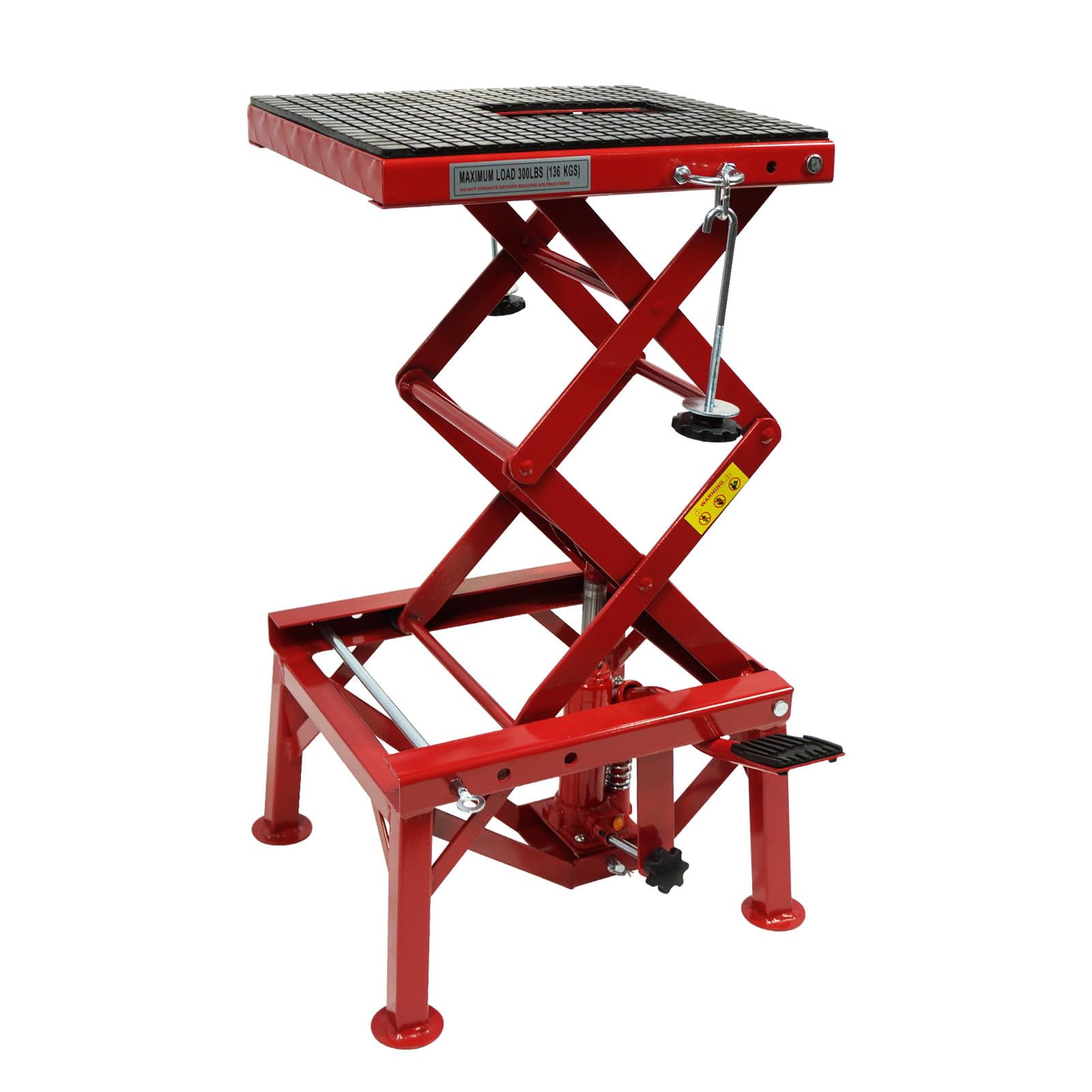 Hydraulic Motorcycle Lift Jack, 300 LBS Capacity Steel ATV Scissor Lift ...