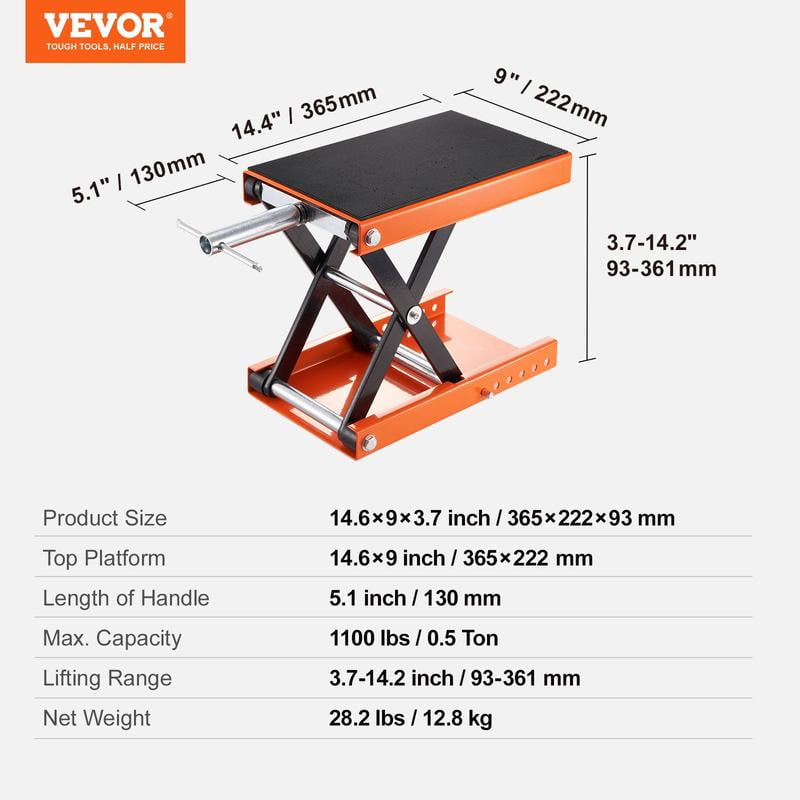 Hydraulic Motorcycle Lift Table, 350 LBS Capacity Motorcycle Scissor ...