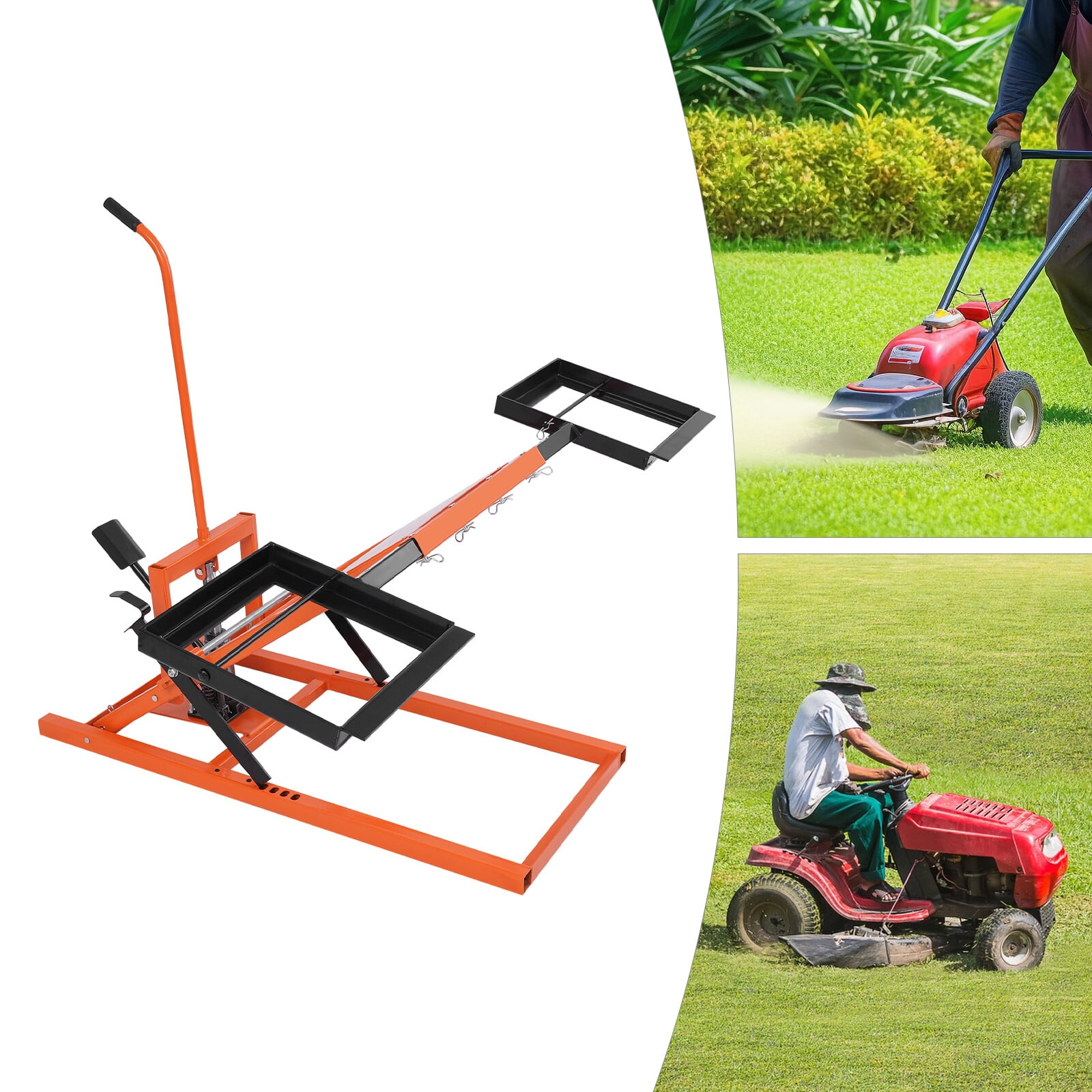 Hydraulic Mower Lift, 500LB Capacity with Adjustable Wheel Span, 17.5 ...