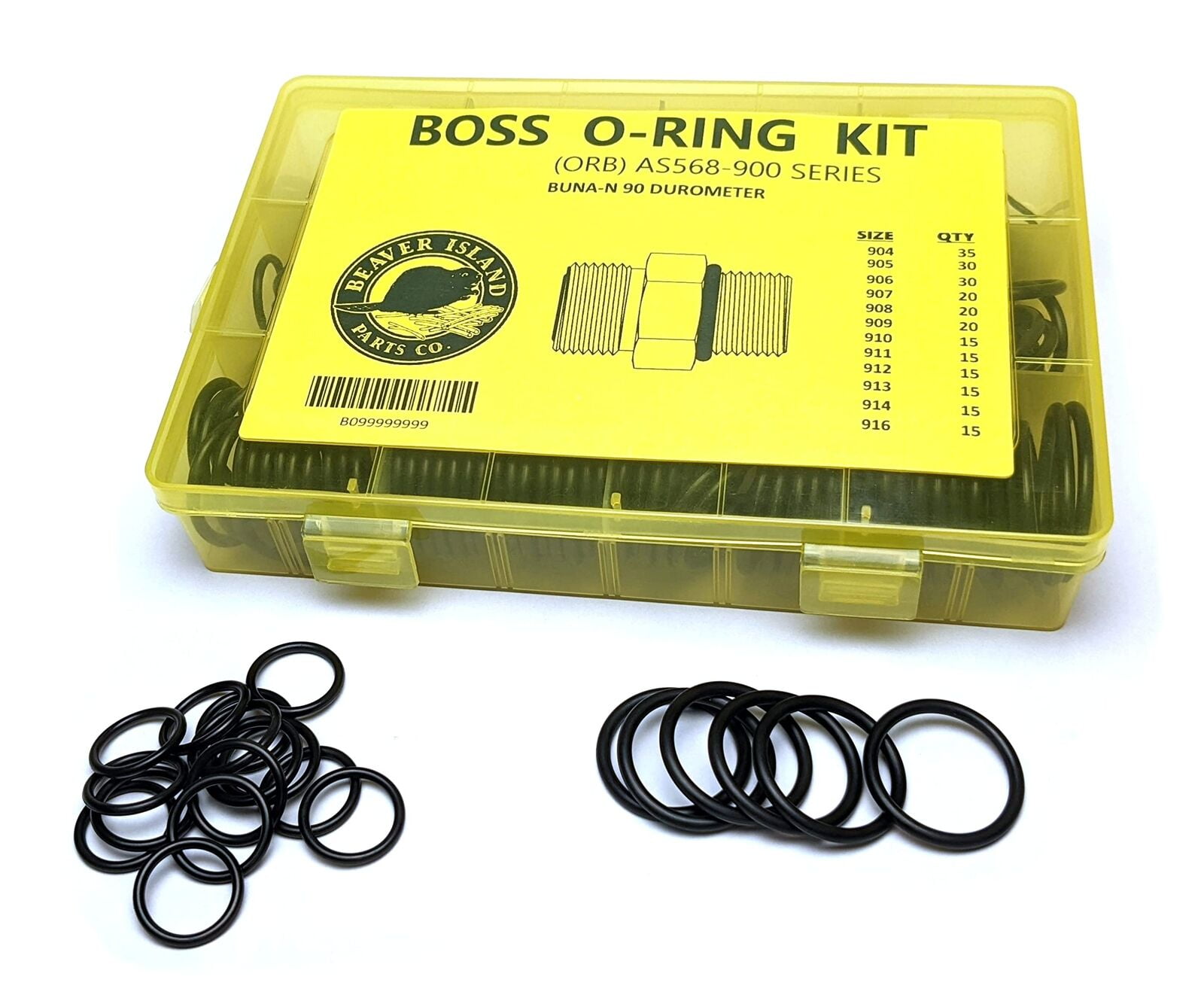 Hydraulic O-Ring Kit BOSS ORB Fittings 245 Pieces (12 Common Sizes) SAE ...