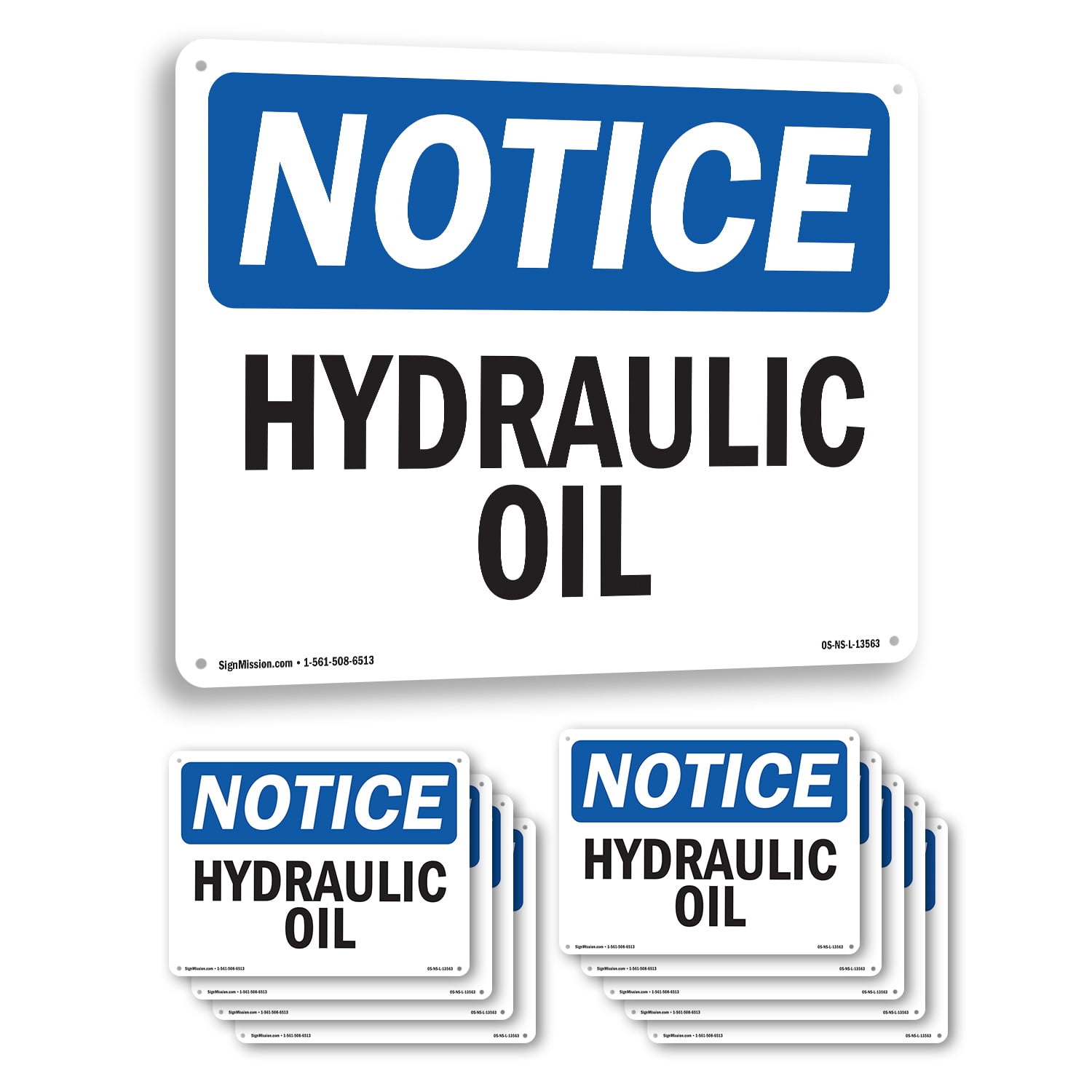 Hydraulic Oil OSHA Notice Aluminum Sign 10 Inch x 7 Inch - 10 Pack ...