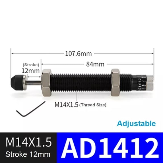 Hydraulic Oil Pressure Buffer Damper Cylinder Spring Adjustable AC0806 ...