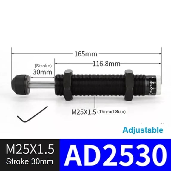 Hydraulic Oil Pressure Buffer Damper Cylinder Spring Adjustable Ac0806 ...