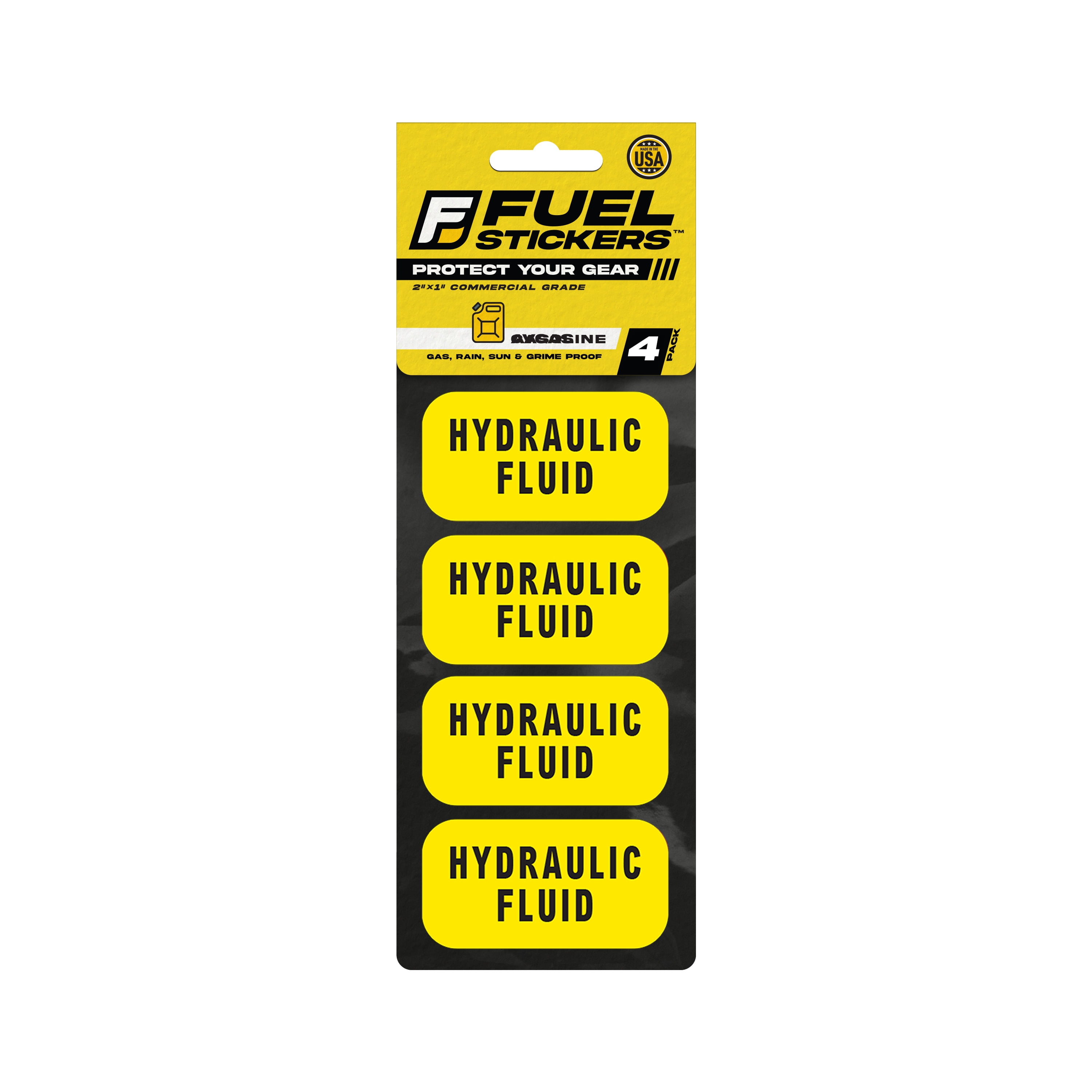 Hydraulic Oil Sticker | Size: 2x1 inch | 4 Pack - Walmart.com