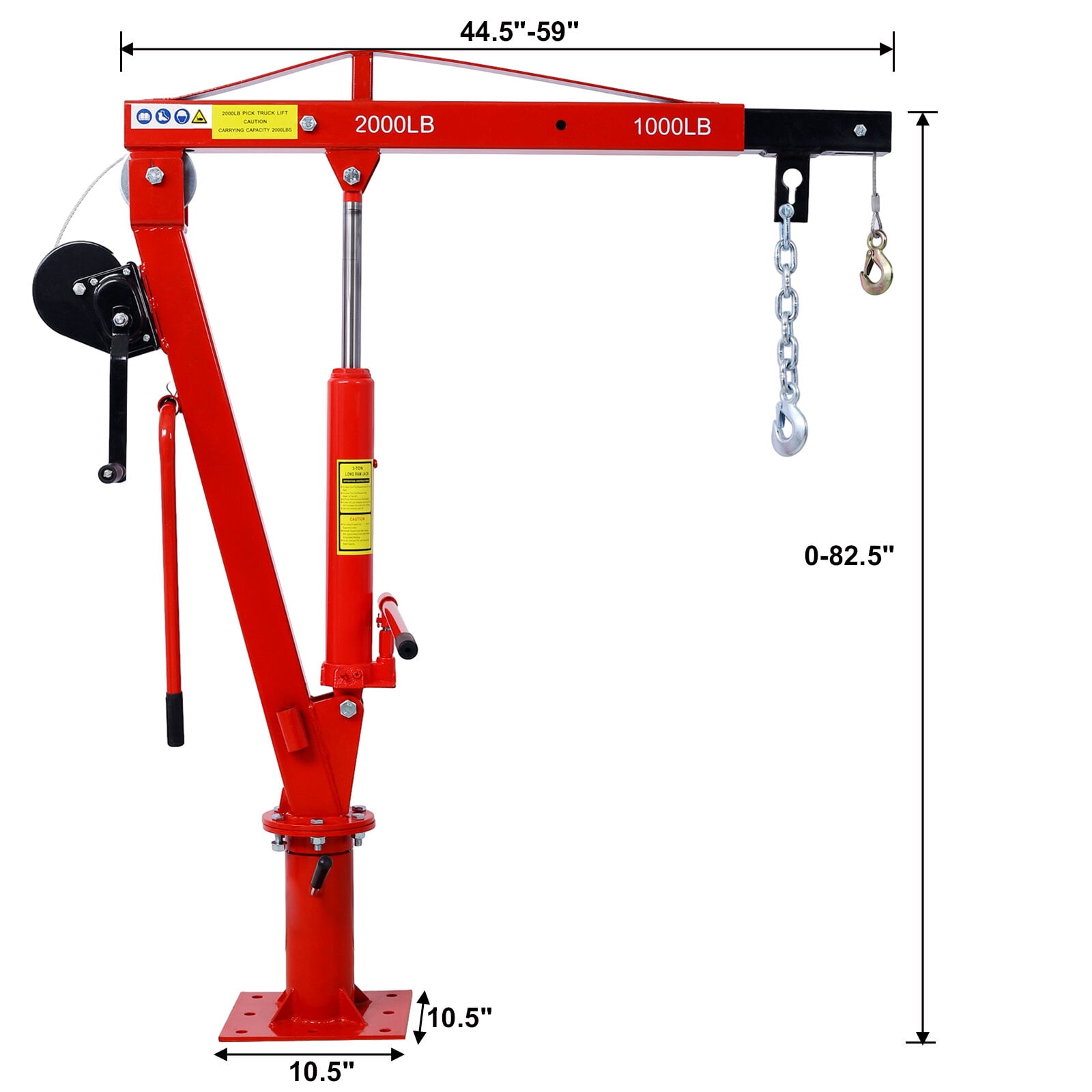 Hydraulic Pickup Truck Crane with Hand Winch , Pickup Truck Bed Hoist ...