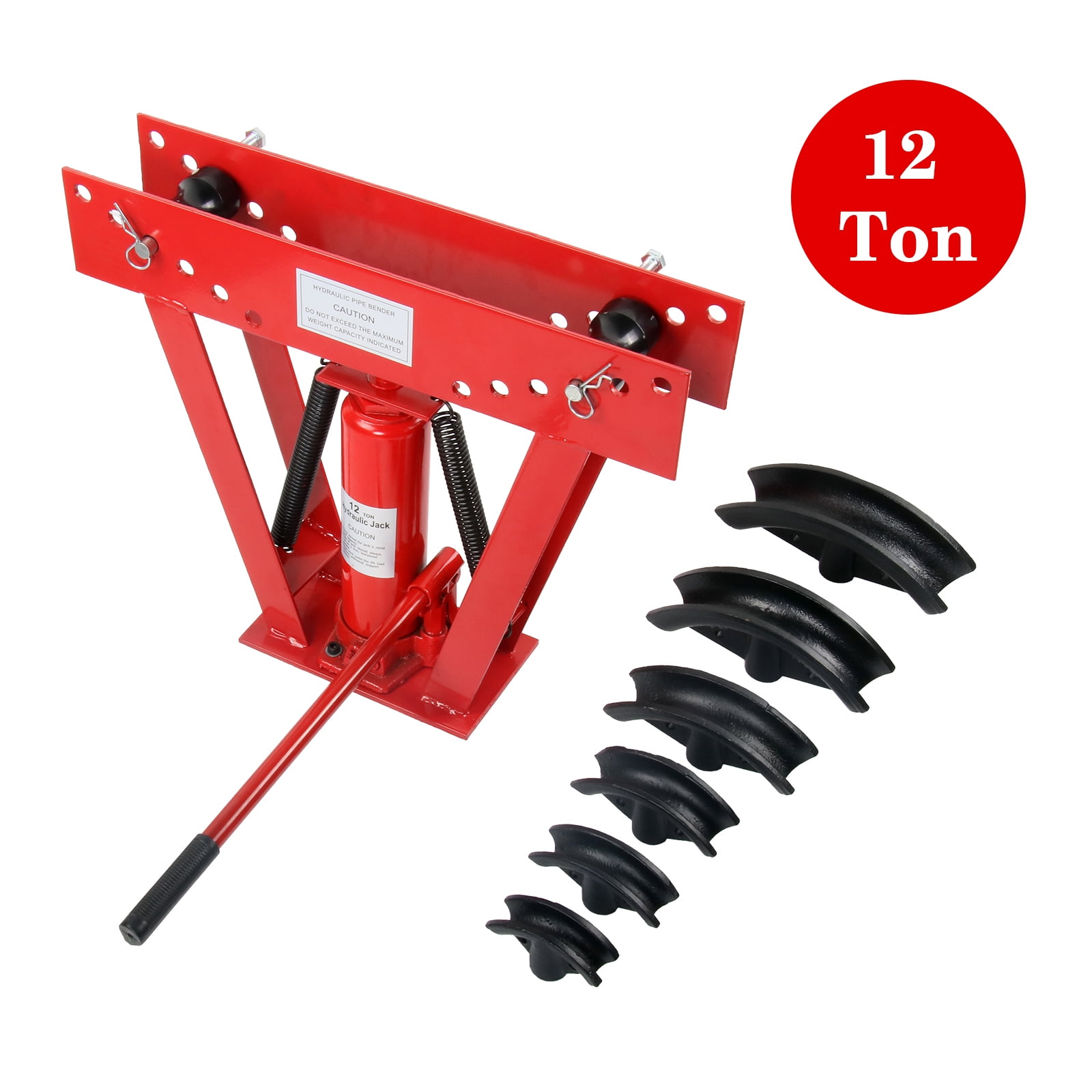 Hydraulic Pipe Bender 1/2 Inch 12 Ton Exhaust Tubing Bending Tool w/ 6 ...