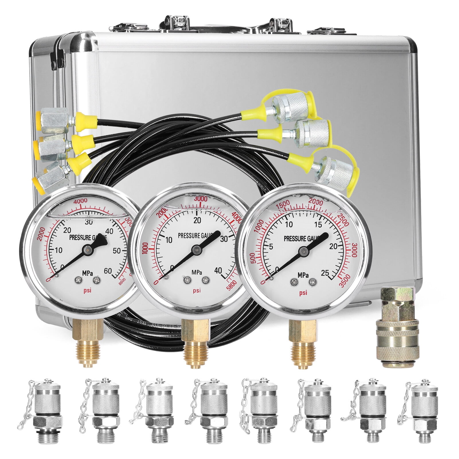 Hydraulic Pressure Gauge Kit Excavator Hydraulic Pressure Meauring ...