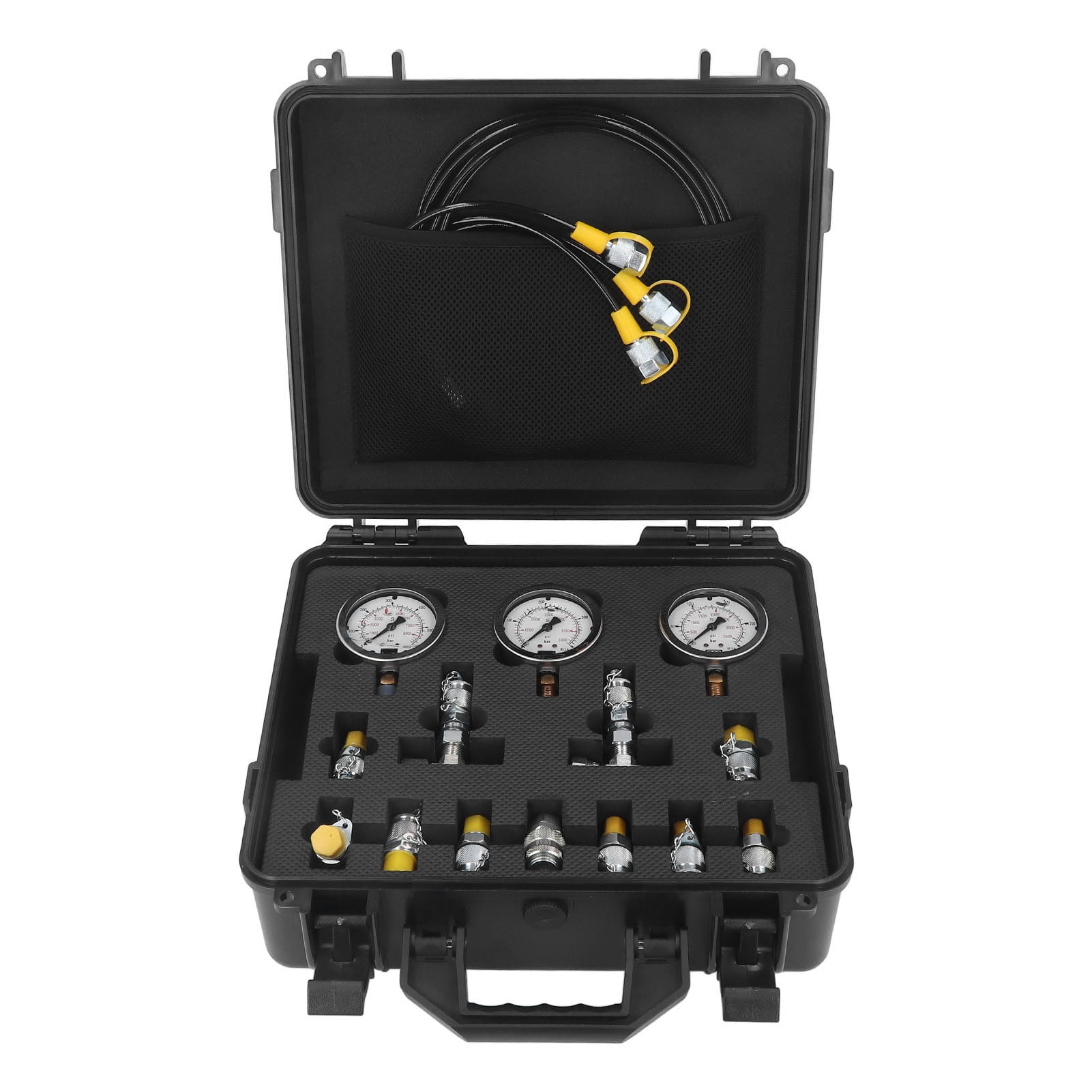 Hydraulic Pressure Test Kit with 3 Hoses, 11 Couplings, 10 Tee ...