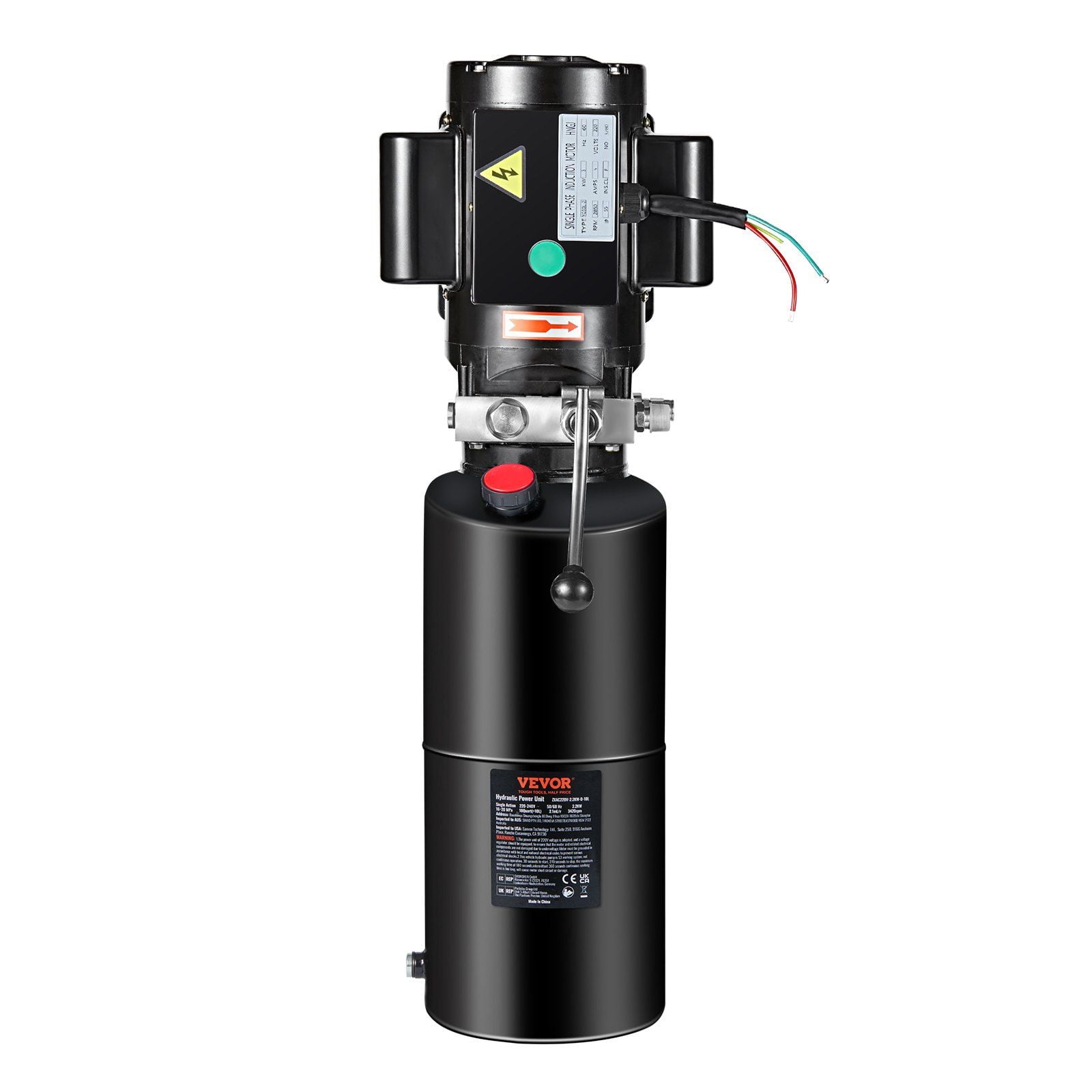 Hydraulic Pump, 10 Quart Hydraulic Power Unit, Single Acting Dump Trailer Pump, 1.7 GPM Flow ...