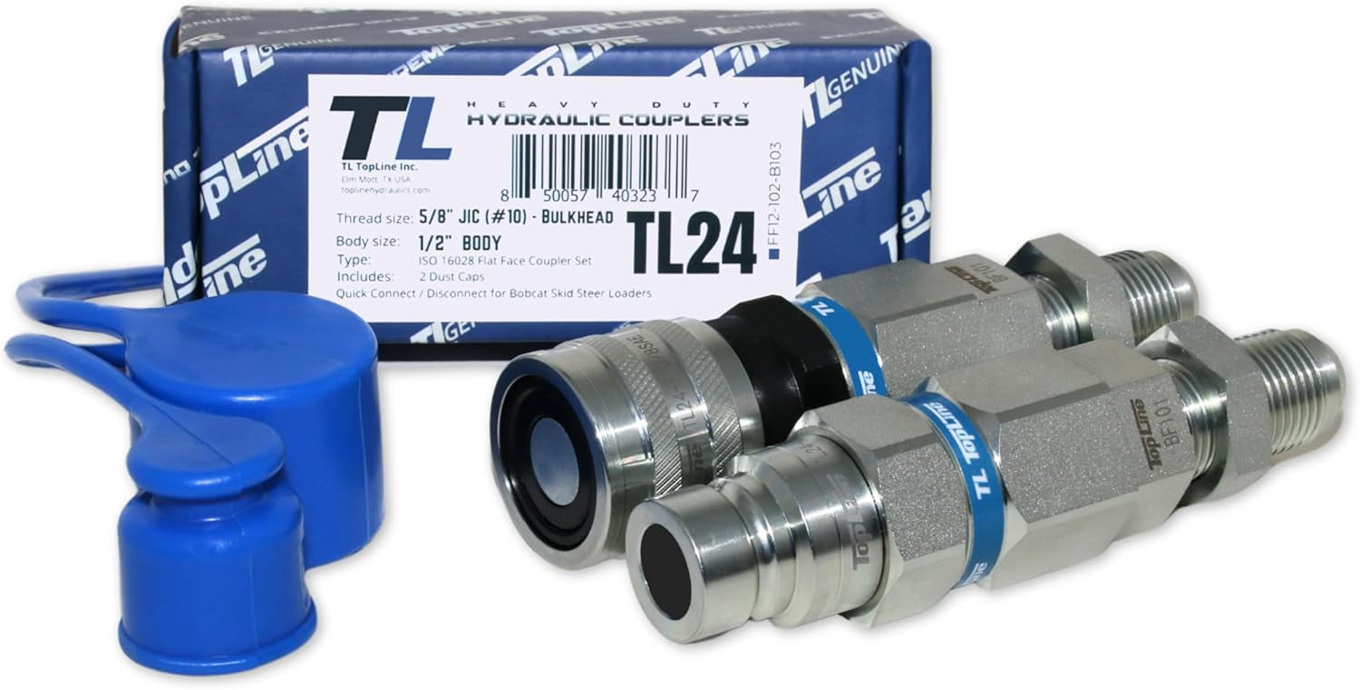 Hydraulic Quick Connect Coupler, 5/8" (#10) JIC Thread, Flat Face ...