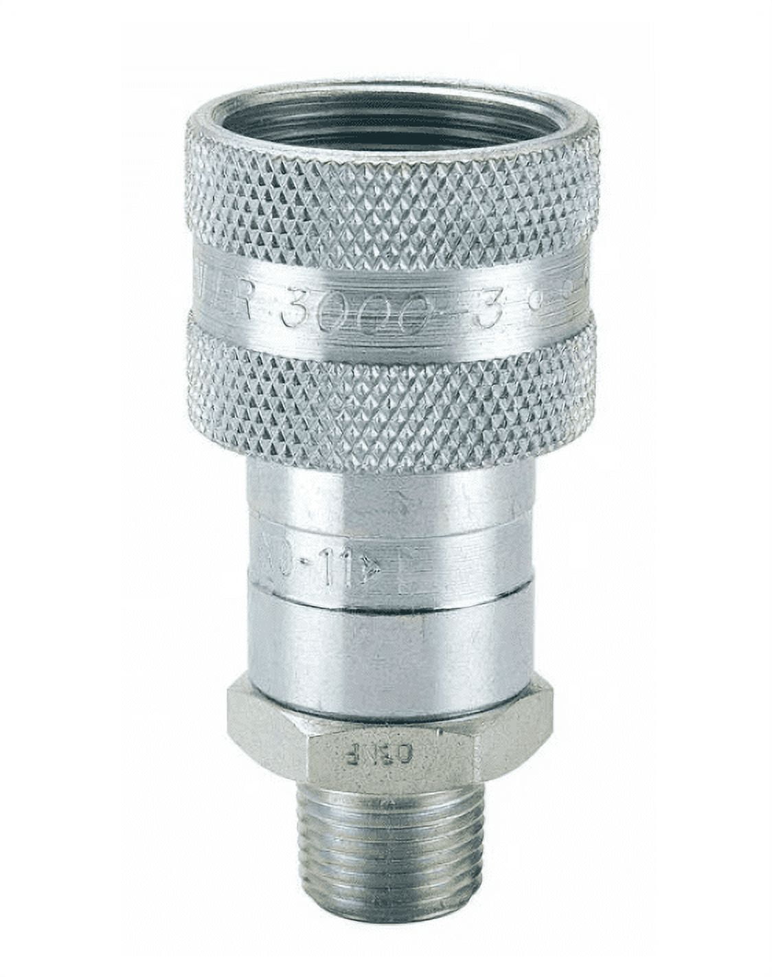 Hydraulic Quick Connect Hose Coupling, Steel Body, Sleeve Lock, 1/4"-18 ...