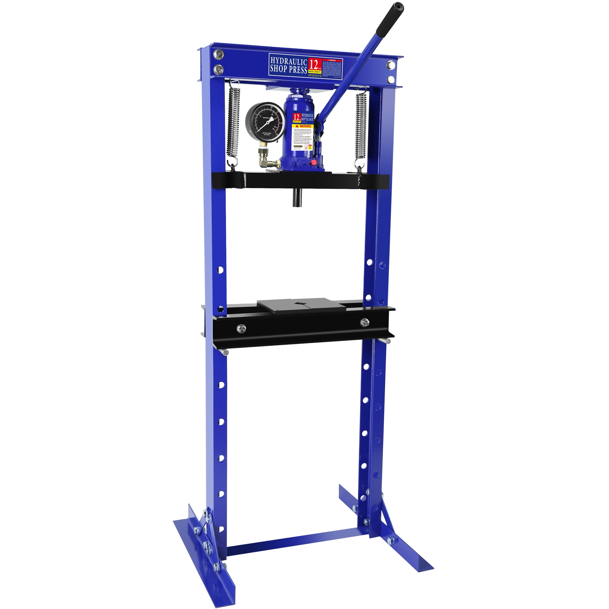 Hydraulic Shop Press, 12 Ton H-Frame Garage Floor Adjustable Shop Press ...