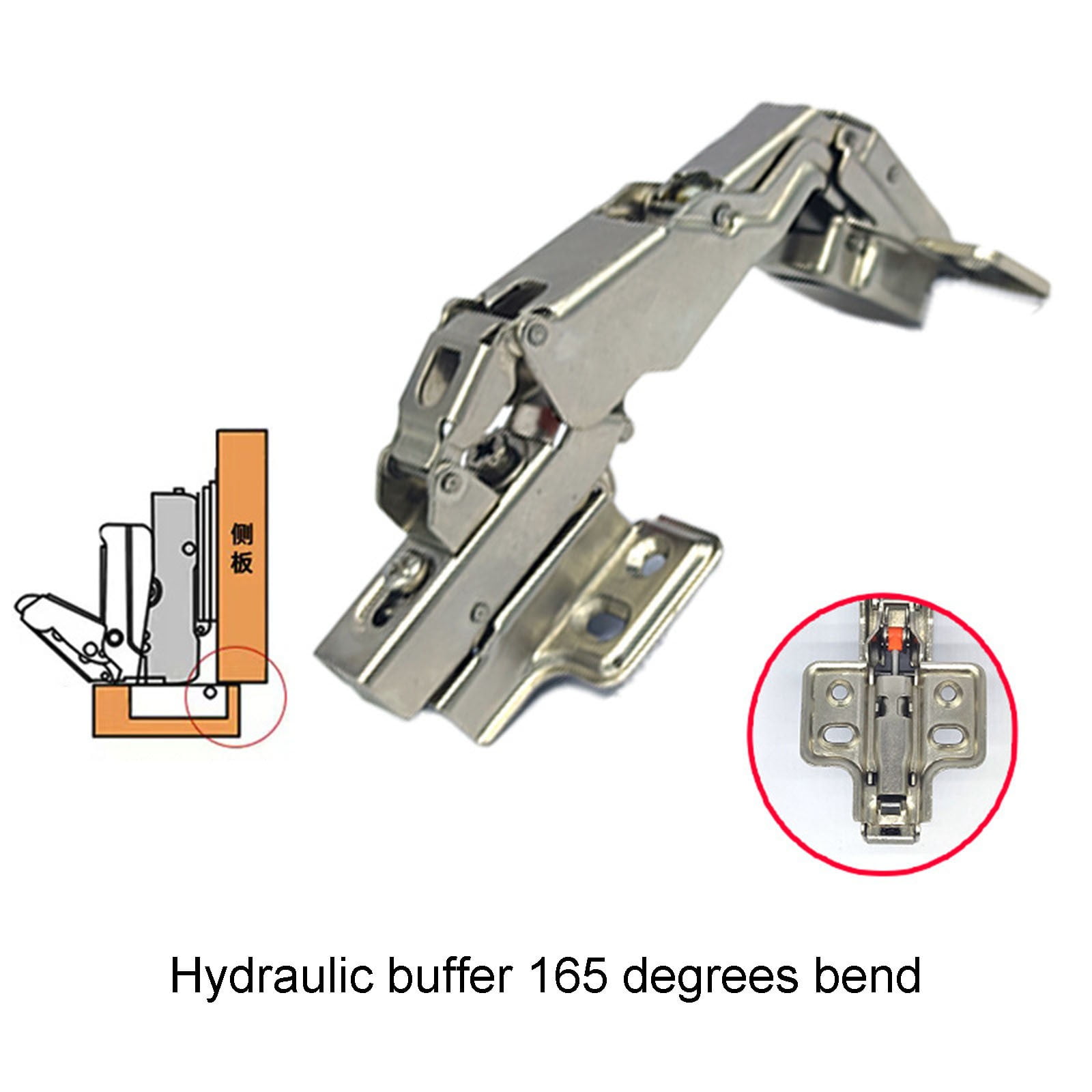 Hydraulic Soft Close Hinge for Corner Cabinets 165 Degree Half Overlay ...