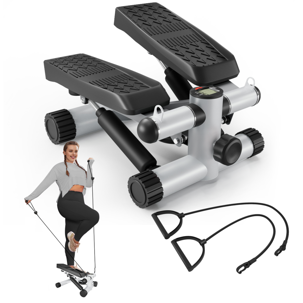 Hydraulic Stair Stepper - 330LBS Capacity with Resistance Bands and LCD ...