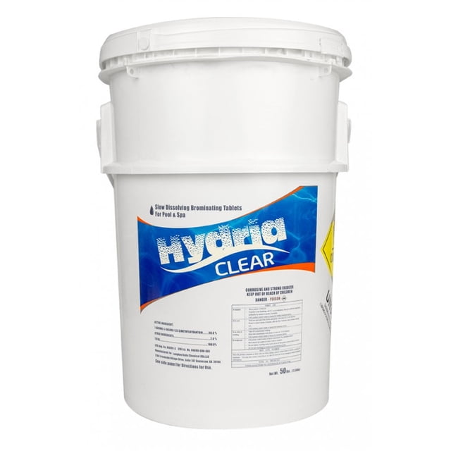"Hydria Clear Slow-Dissolving 1"" Bromine Tabs for Pools, Spas, and Hot ...