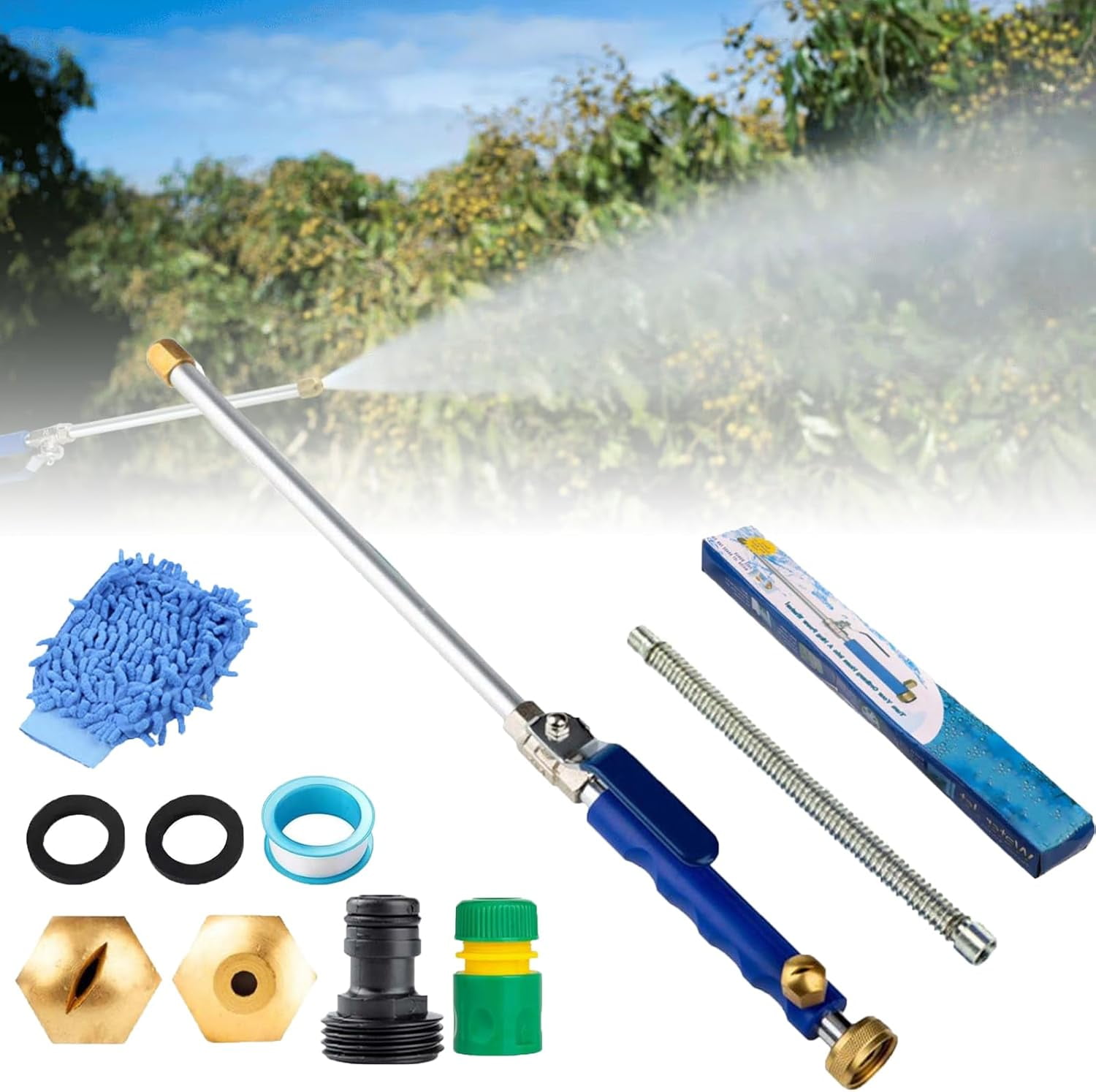 Hydro 3000 Psi, Hydro Power, 2-in-1 Portable Power Washing Nozzle, High Pressure Hose with ...