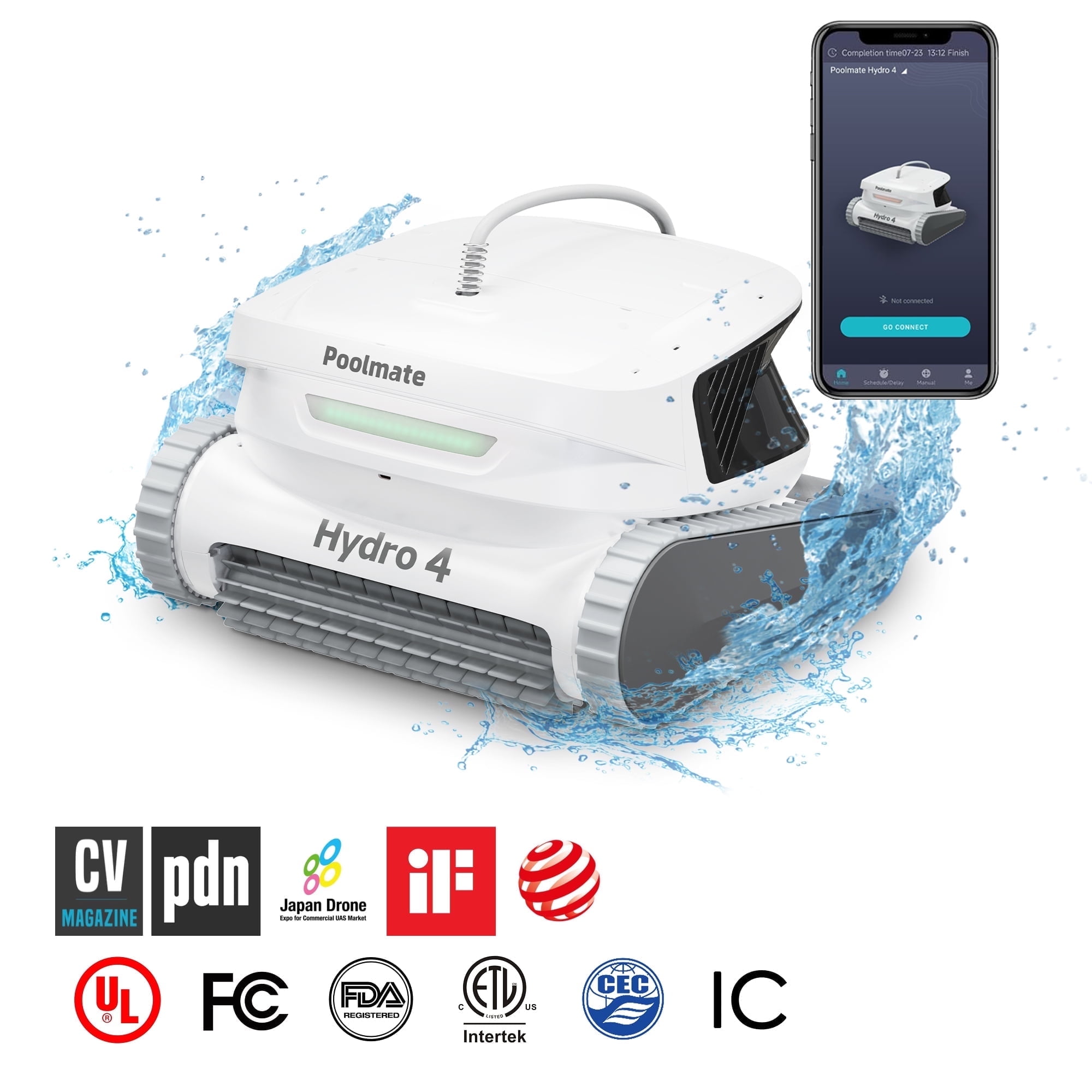 Hydro 4 Corded Pool Robot Vaacuum Cleaner with App Control 5070 GPH ...