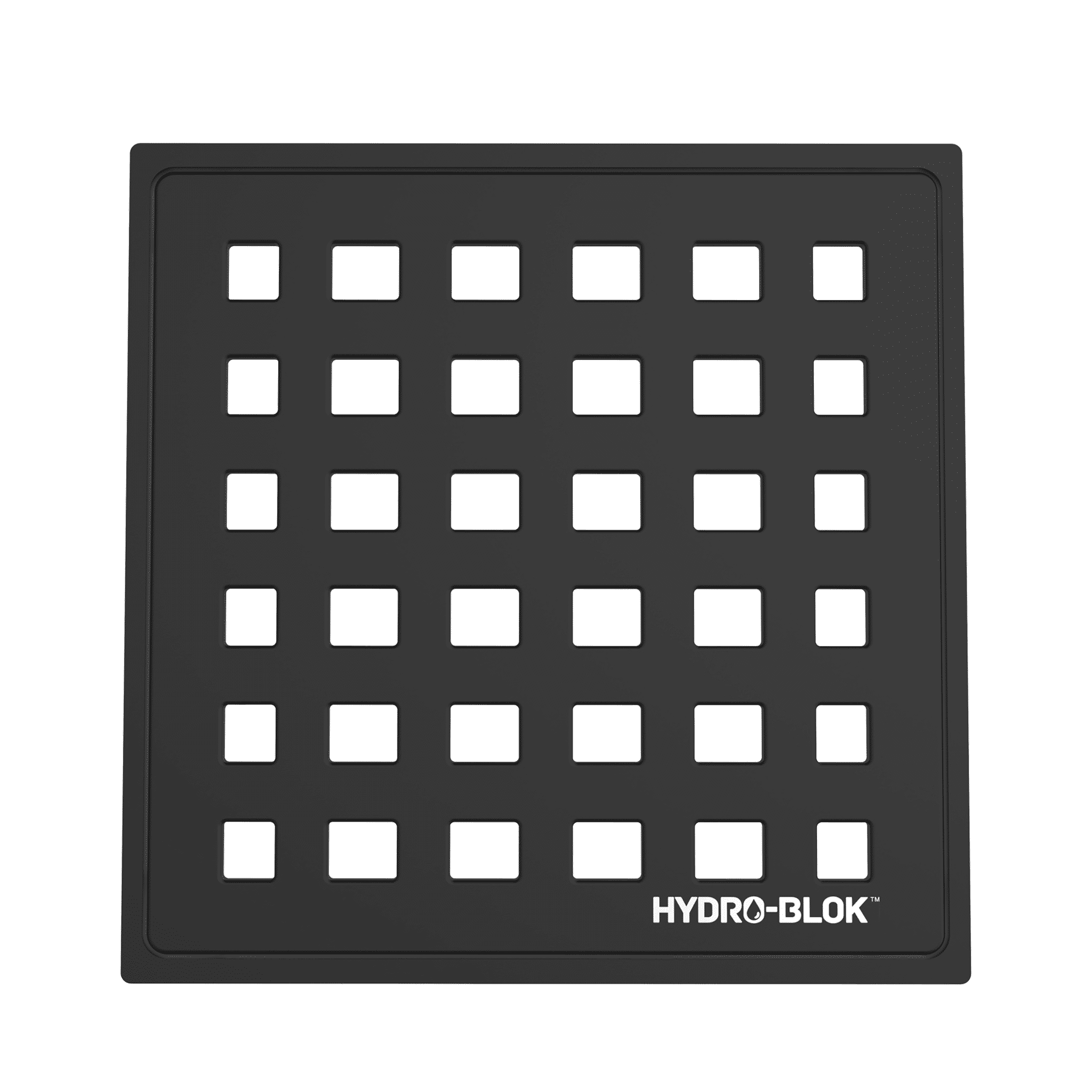 Hydro-Blok 3.75" x 3.75" Matte Black Drain Grate and Tray - Walmart.com