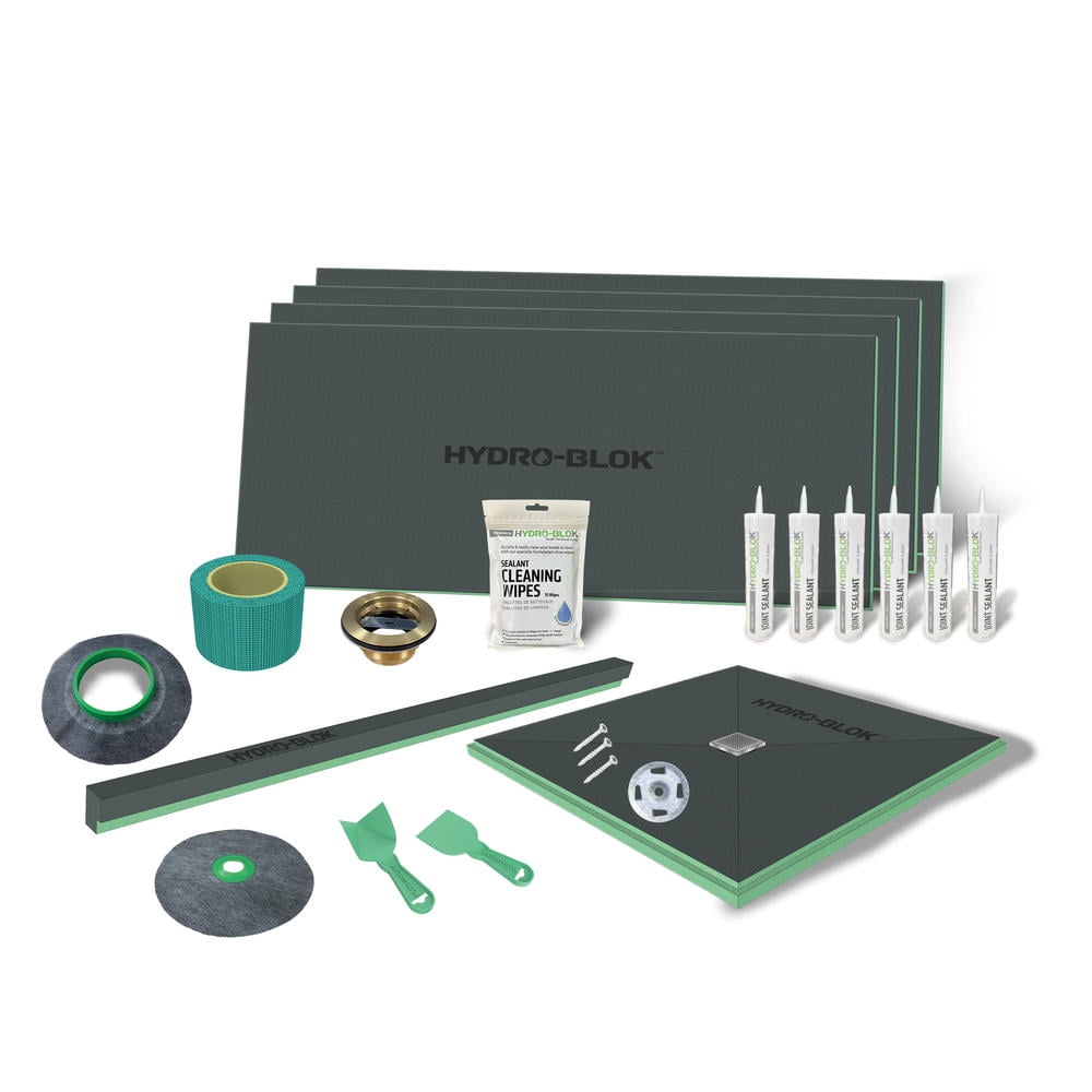 Hydro-Blok 36" x 36" Center Drain Shower Kit - Walmart.com