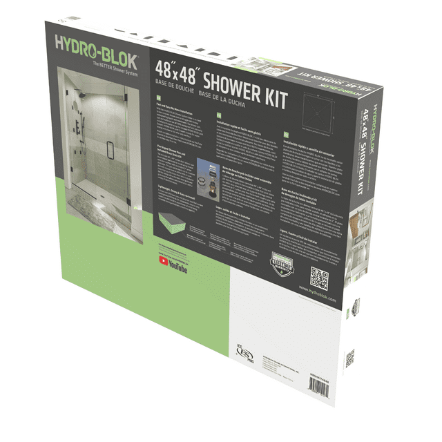 Hydro-Blok 48" x 48" Center Drain Shower Kit - Walmart.com