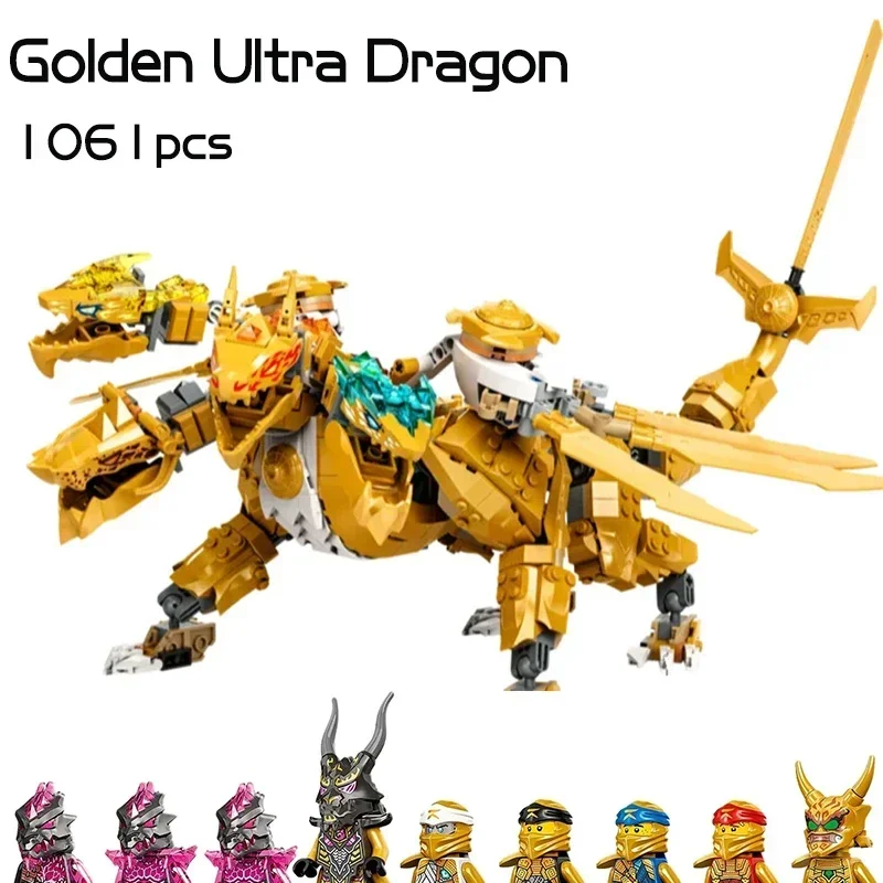 Hydro Bounty 17Golden Ultra Dragon Building Blocks Tetraposaurus Four ...
