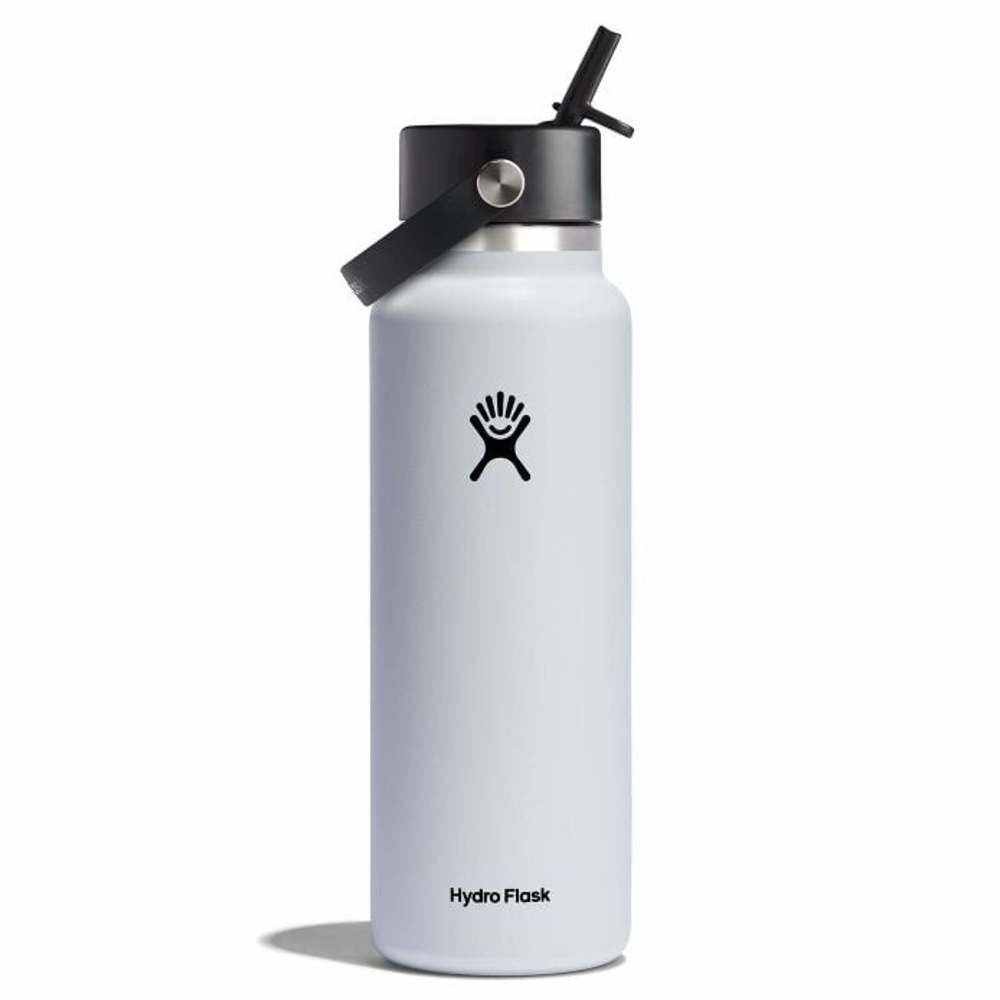 Hydro Flask Wide Mouth Water Bottle with Closeable Lid - 40 oz - White ...