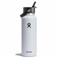 Hydro Flask Wide Mouth Water Bottle with Closeable Lid - 40 oz - White ...