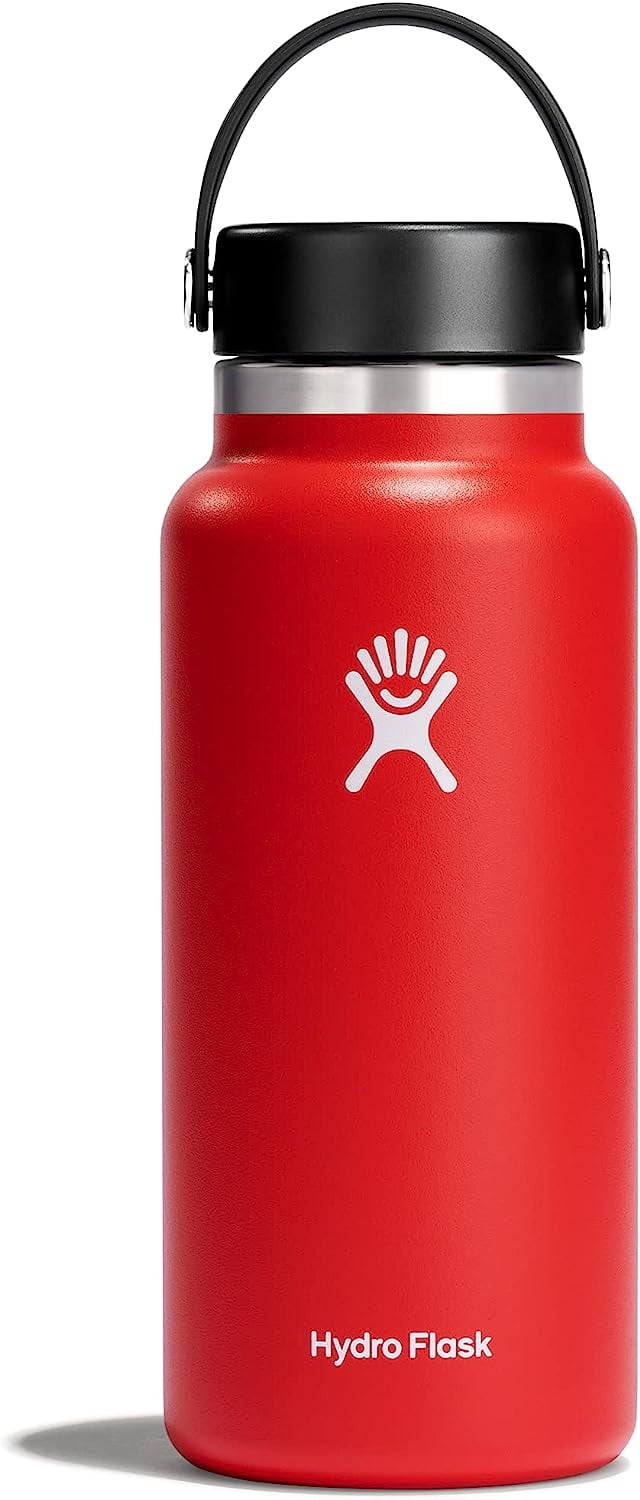 HYDRO FLASK Wide Mouth Insulated Water Bottle, Flex Cap, Durable ...
