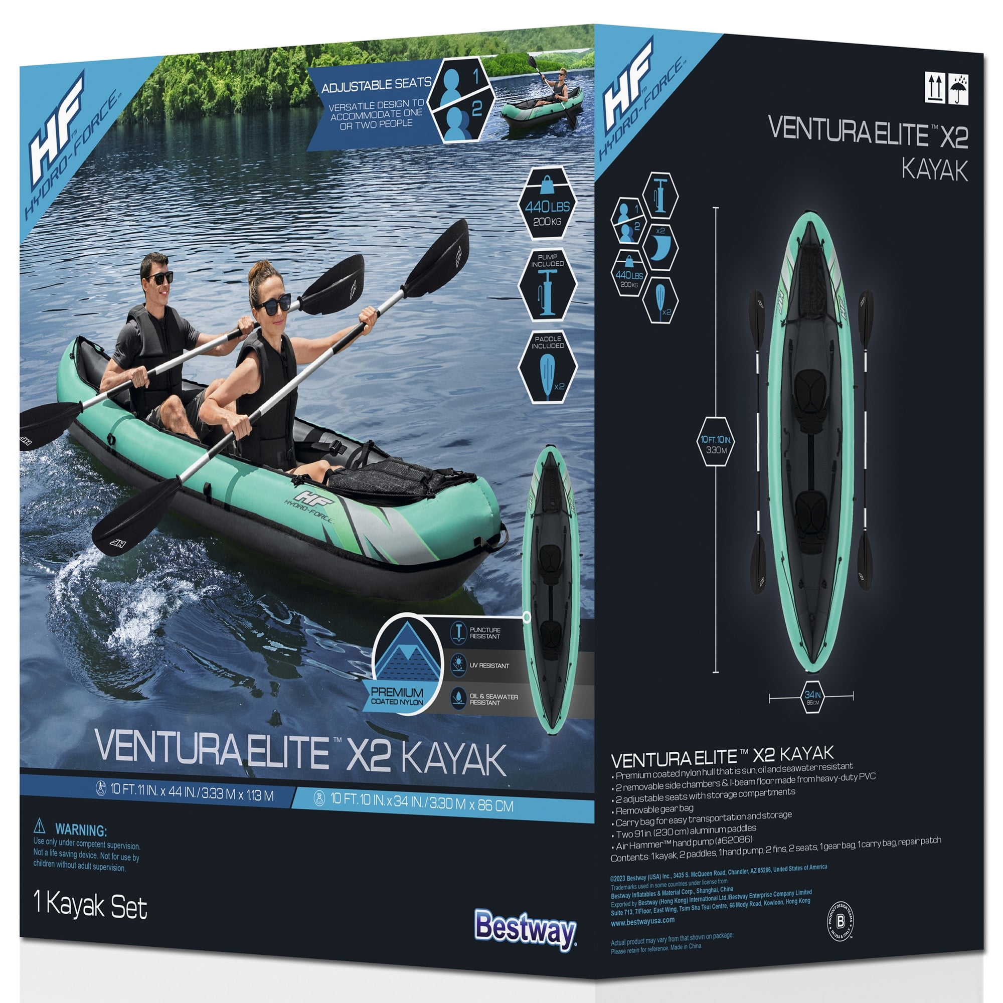 Hydro-Force 10'10" x 34" Ventura Elite X2 Kayak: A Durable, Waterproof ...
