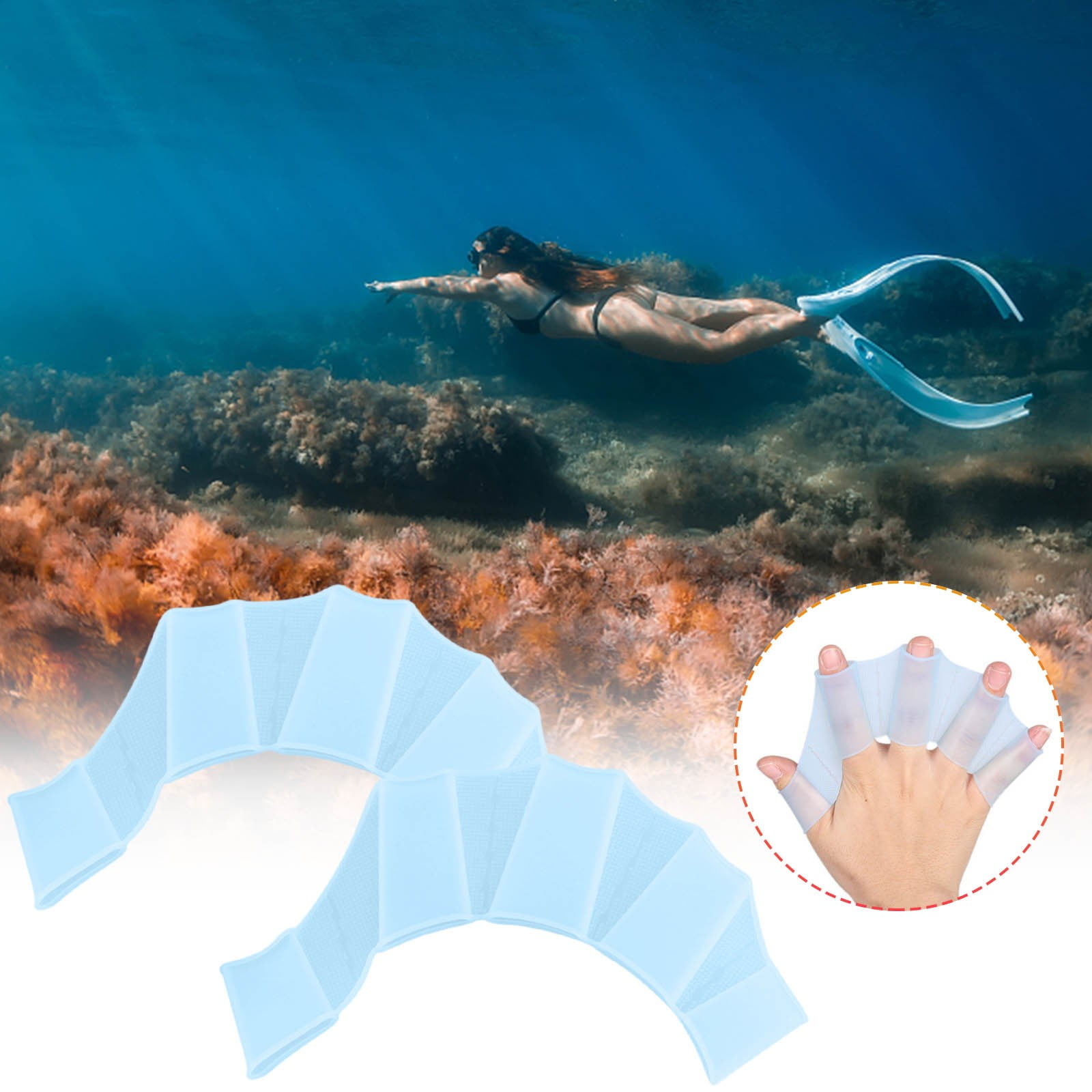 Hydro Grip Swim Training Flippers - Webbed Finger Gloves for Swimming ...