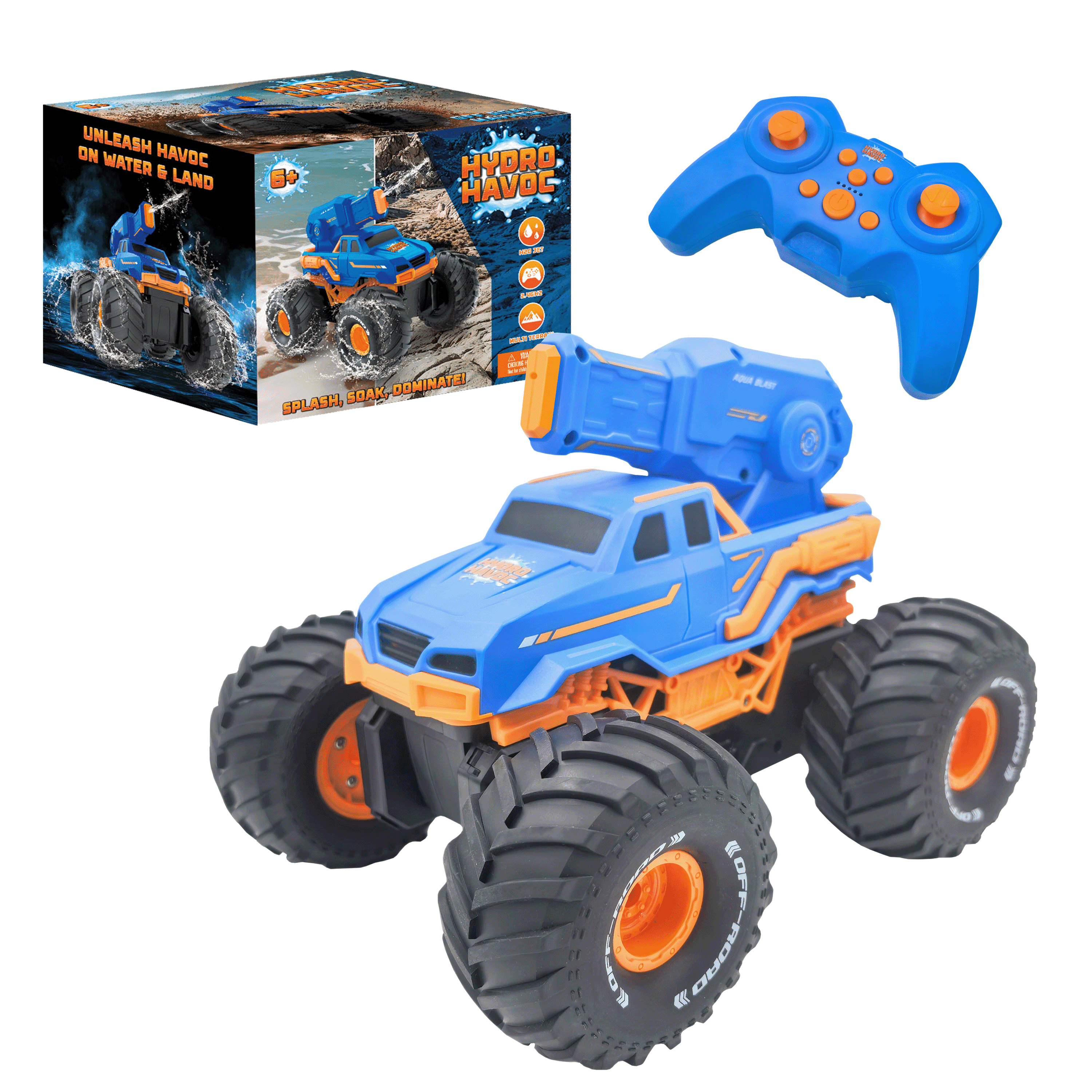 Hydro Havoc Amphibious RC Monster Truck, Off-Road & Water Capabilities ...