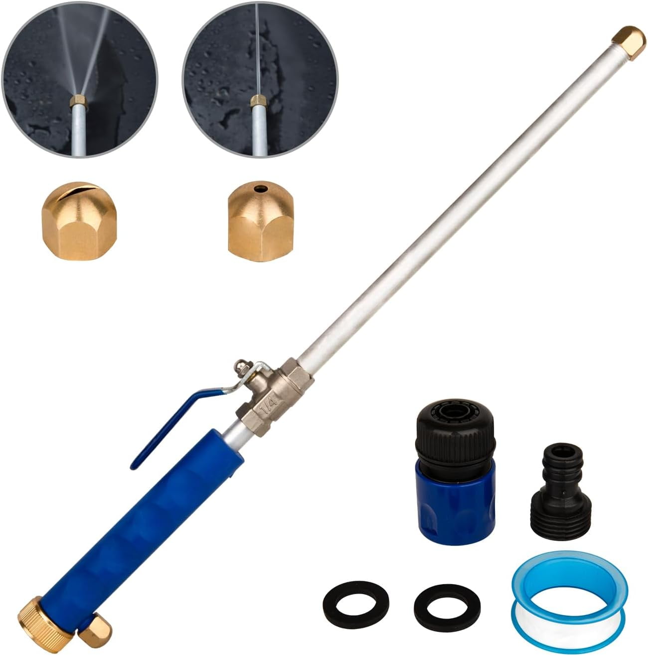 Hydro Jet Washer, 2-in-1 Hydro Jet Nozzle for Garden Hose，High Pressure ...