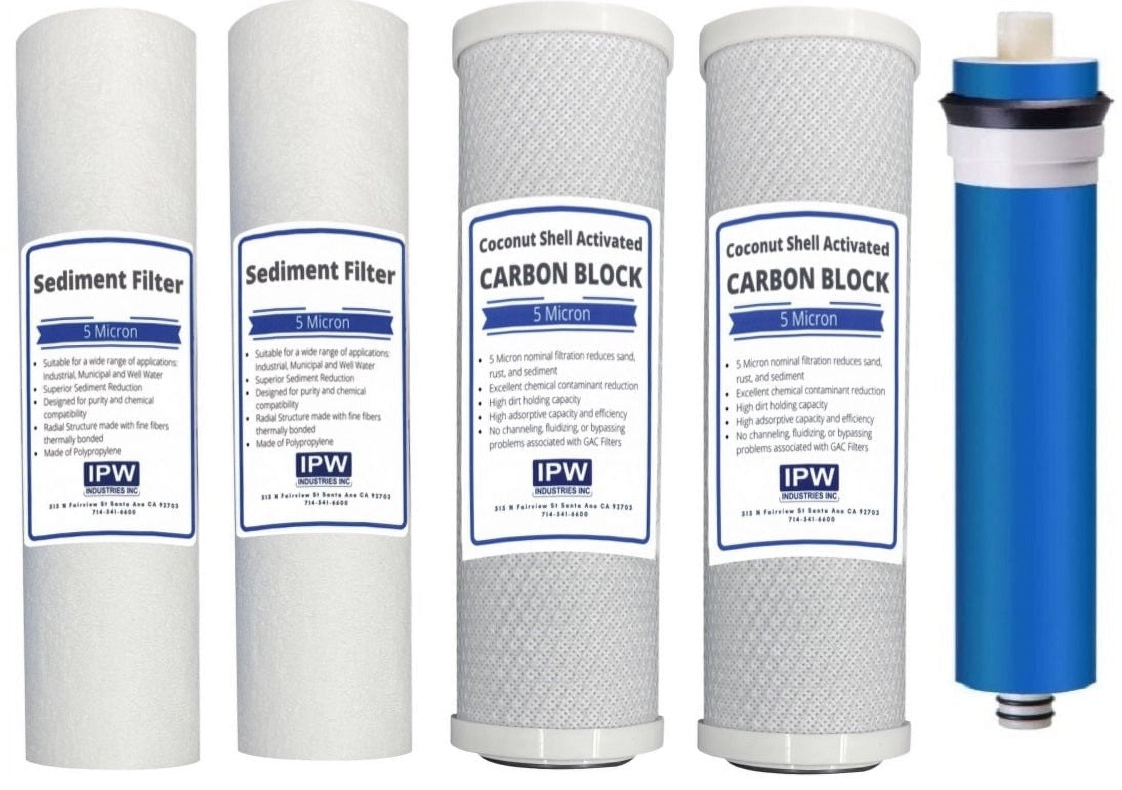 Hydro Logic Stealth RO100 Compatible Five Filter Pack - 100 GPD RO ...