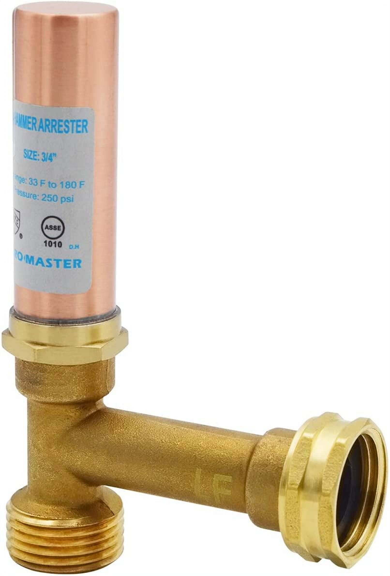 Hydro Master Brass Tee Water Hammer Arrestors, 3/4 in. FHT x 3/4" in ...