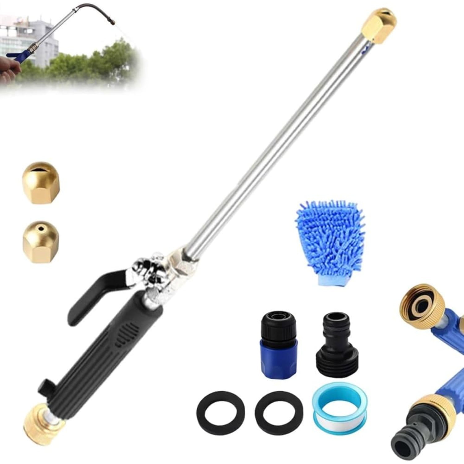 Hydro Nozzle 3000 PSI for Water Hose, Jet Nozzle Power Washer for ...