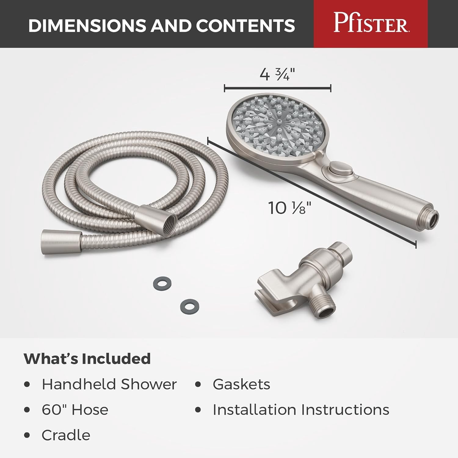 HydroFuse Handheld Shower Head, Hose Included, 6-Function, 2.5 GPM ...