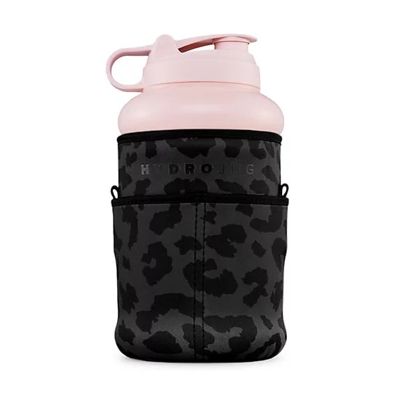 HydroJug Half Gallon Water Bottle 64oz Black Leopard Pattern Neoprene ...