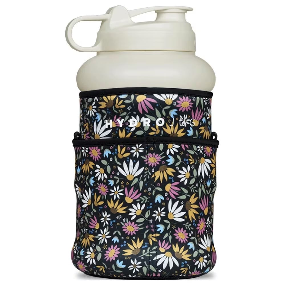 HydroJug Half Gallon Water Bottle 64oz Fleur Floral Pattern Sleeve ...