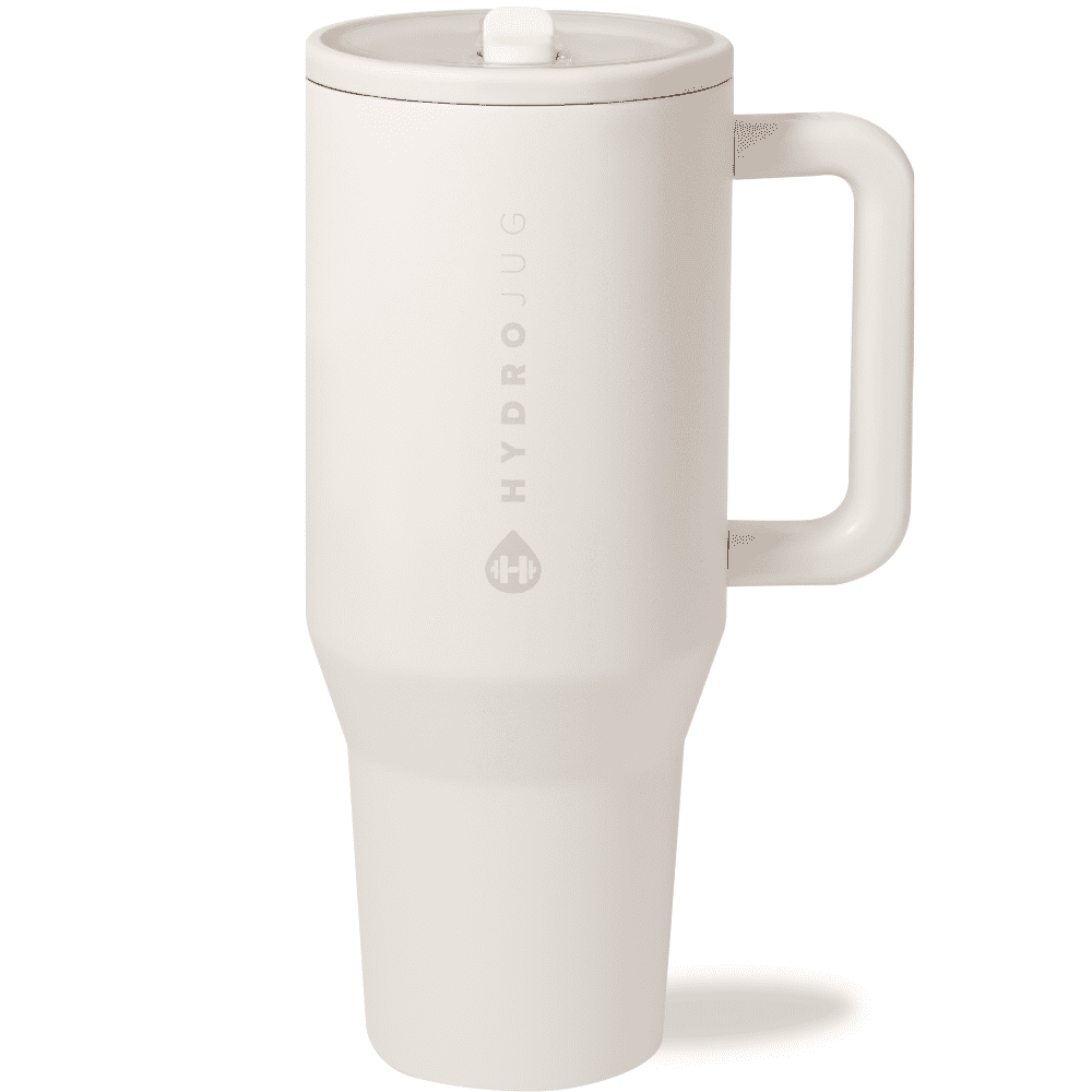 HydroJug Traveler Water Bottle, 40 oz, Cream, Stainless Steel, Handle ...