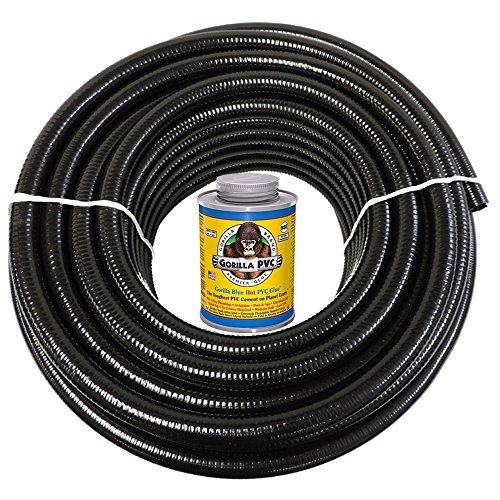 HydroMaxx 25 Feet x 1.5 Inch Black Flexible PVC Pipe, Hose and Tubing ...