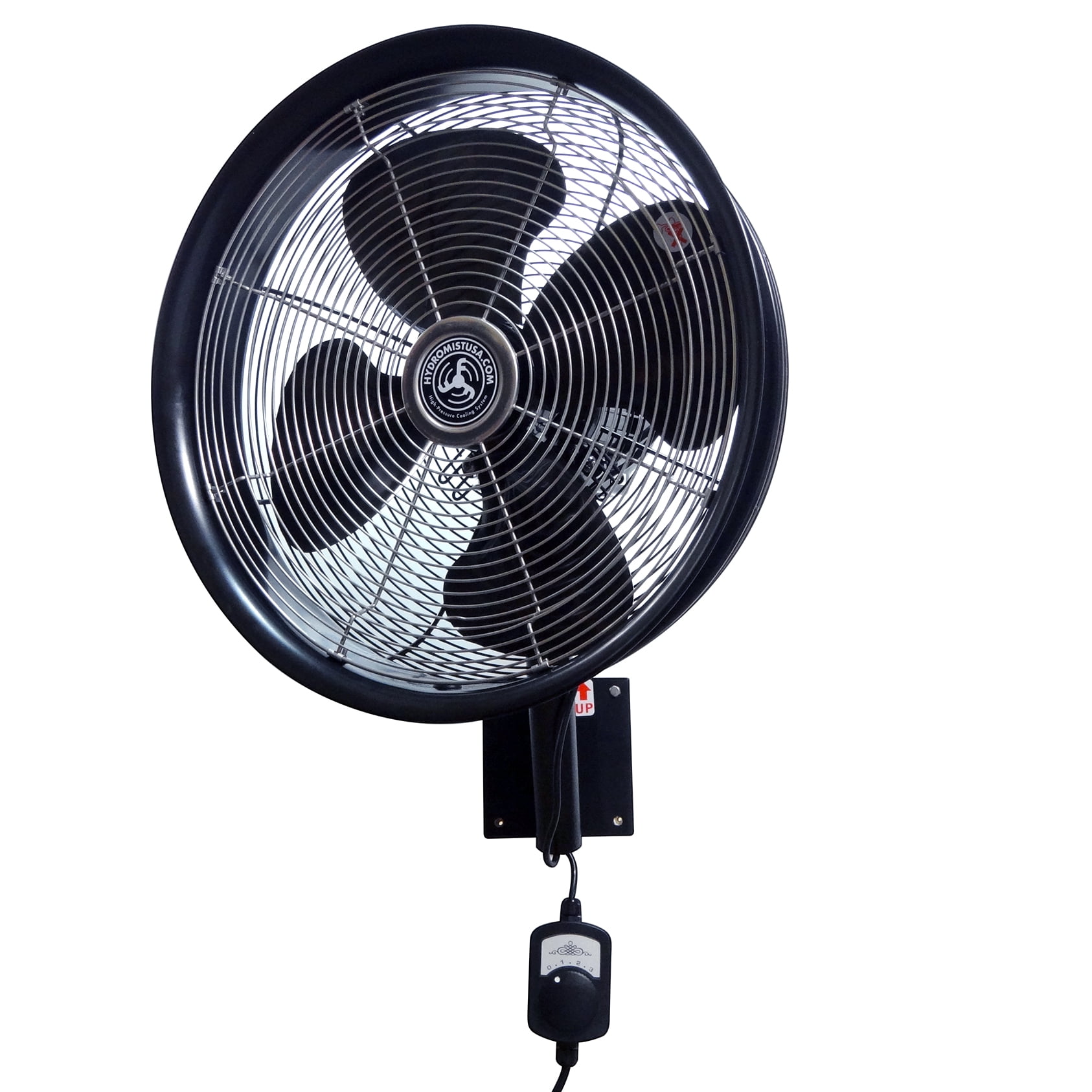 "HydroMist High-Speed Outdoor Oscillating Wall Mount Fan, 18"", 3 Speed ...