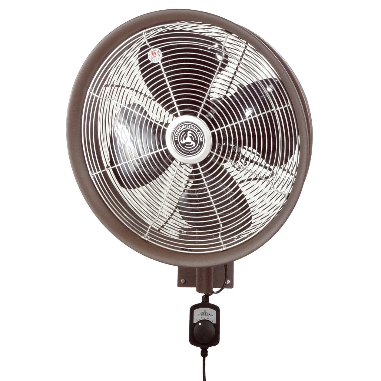 HydroMist Oscillating Wall Mounted Outdoor-Rated Fan, 3-Speed Cord ...