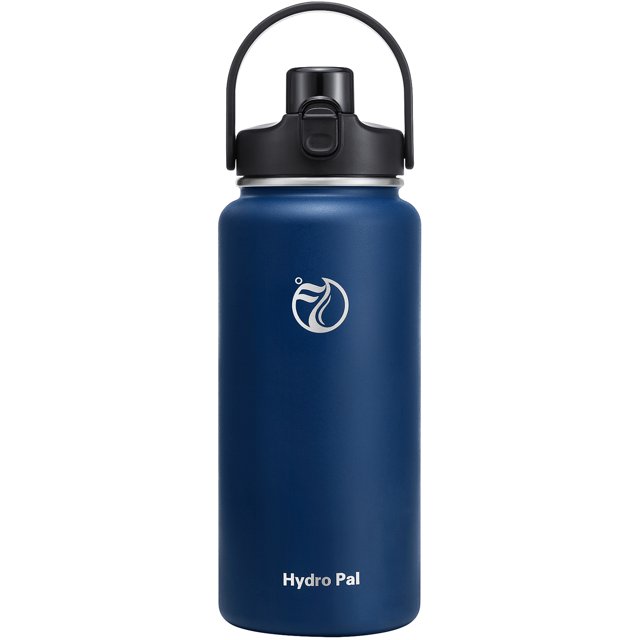 HydroPal 64oz Stainless Steel Water Bottle with 2-in-1 Leak Proof Lids ...