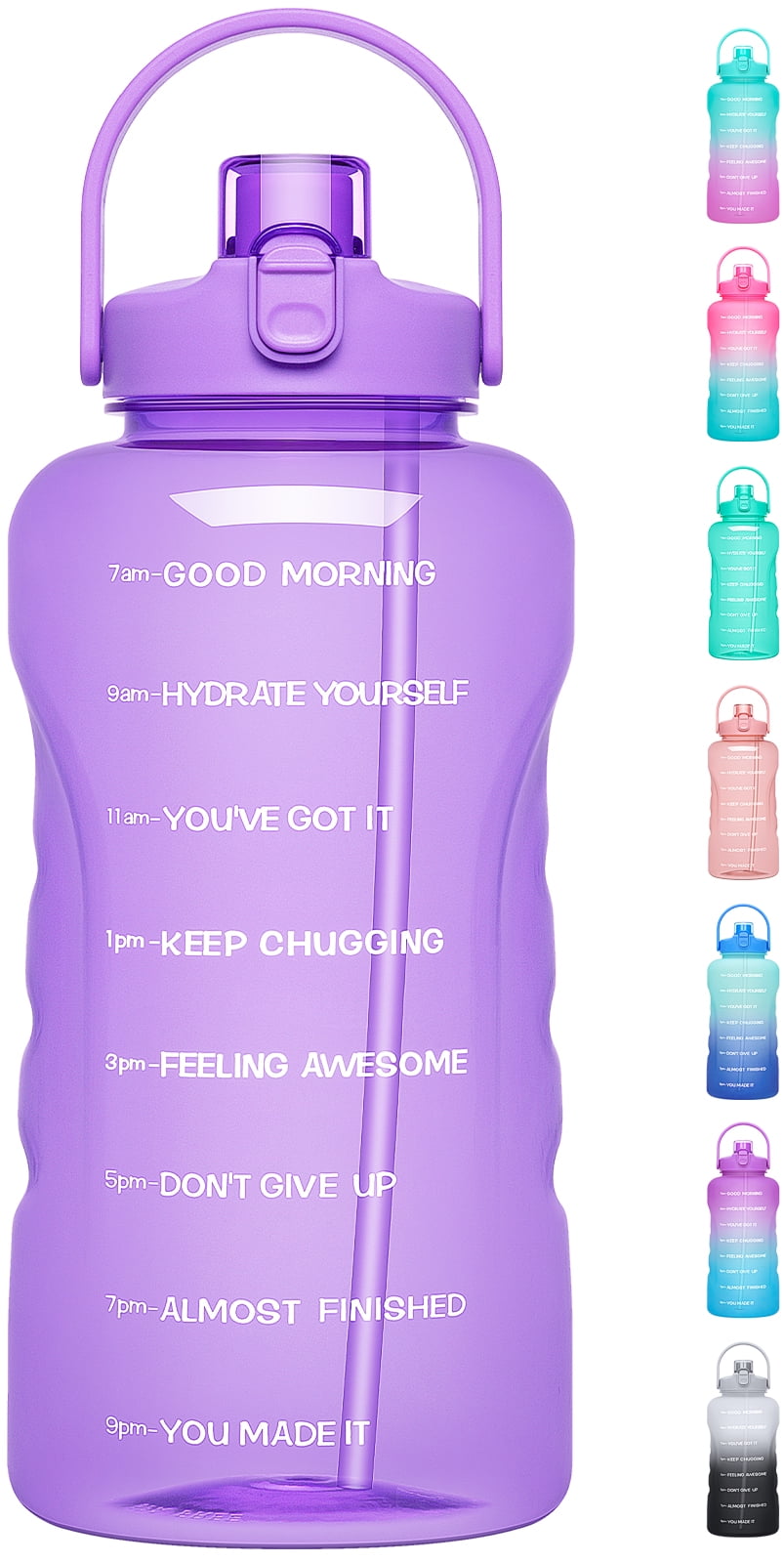 HydroPal Motivational Water Bottle 128oz with Time Marker BPA Free ...